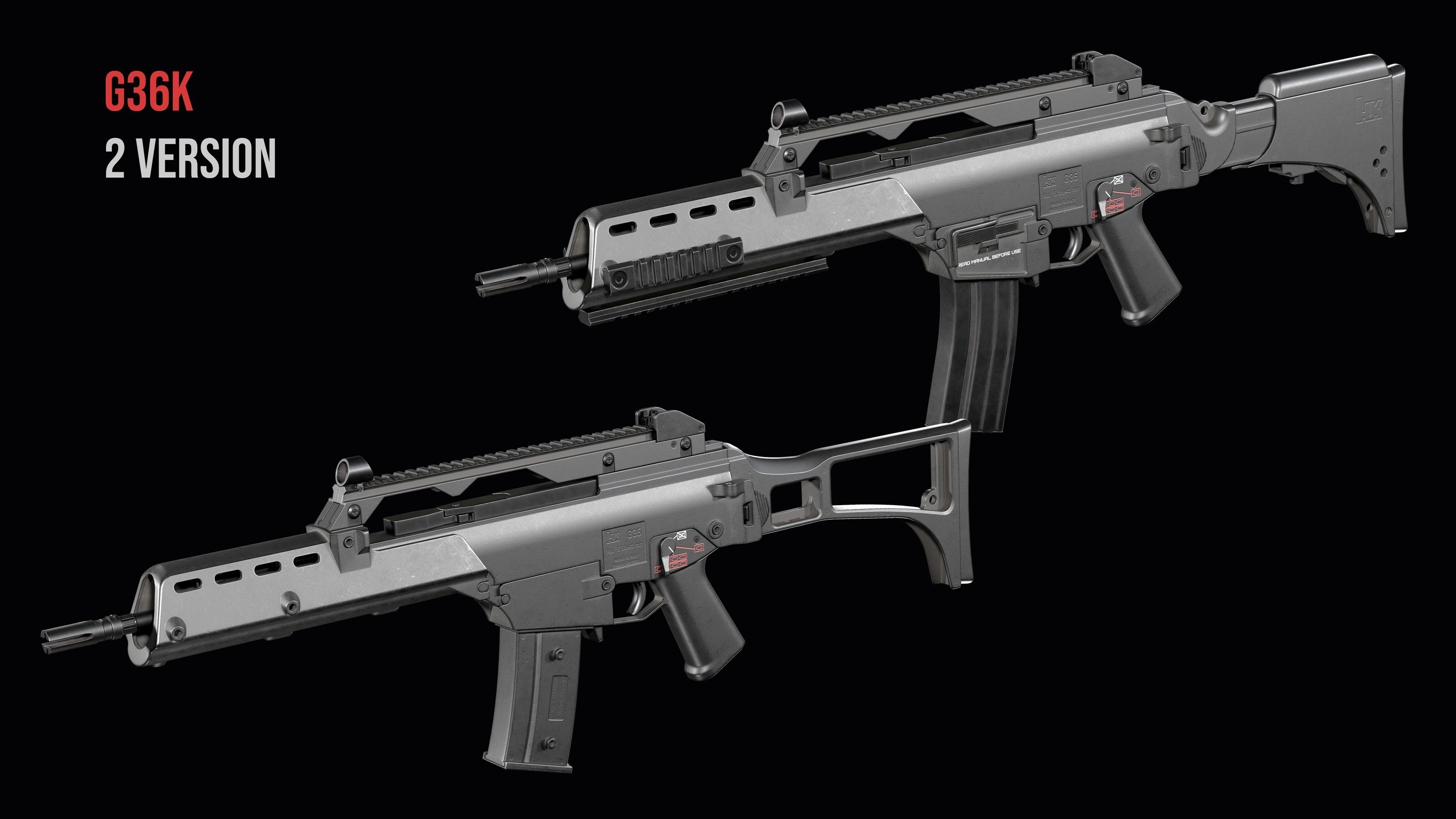 3D model Fully modular assault rifle HK G36 G36E G36K G36KE G36C VR / AR / low-poly | CGTrader