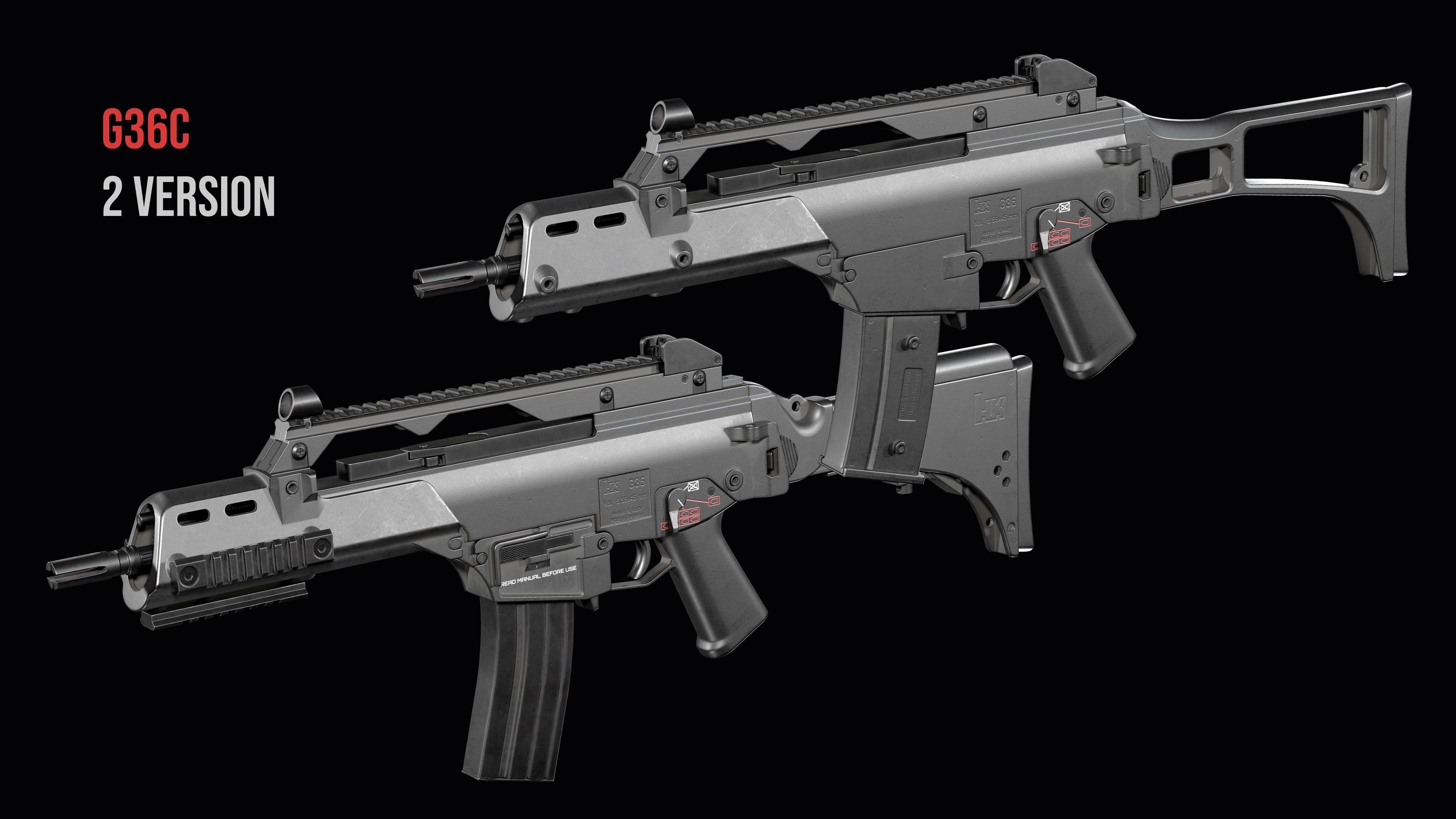 3D model Fully modular assault rifle HK G36 G36E G36K G36KE G36C VR ...