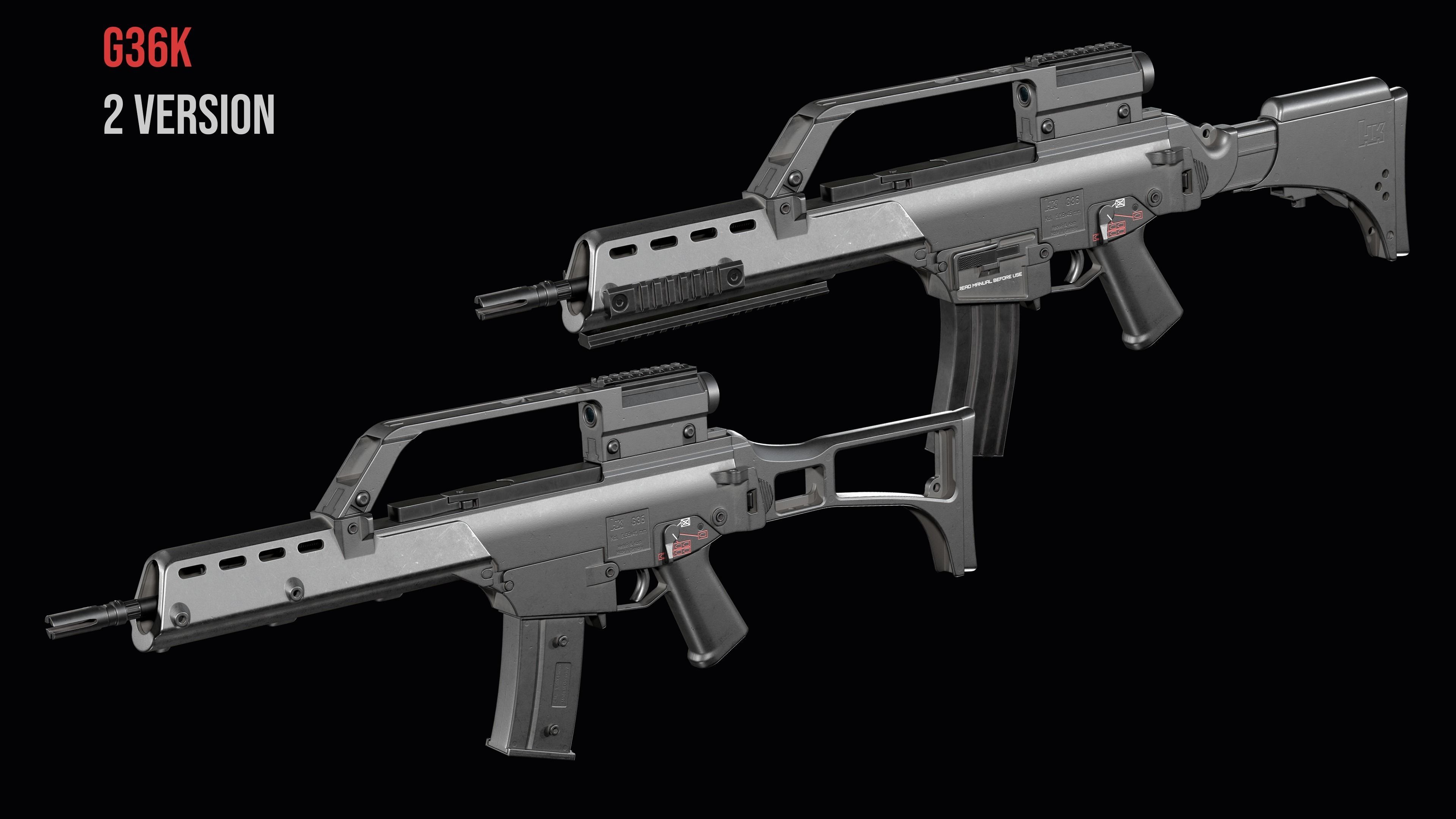 3D model Fully modular assault rifle HK G36 G36E G36K G36KE G36C VR / AR / low-poly | CGTrader