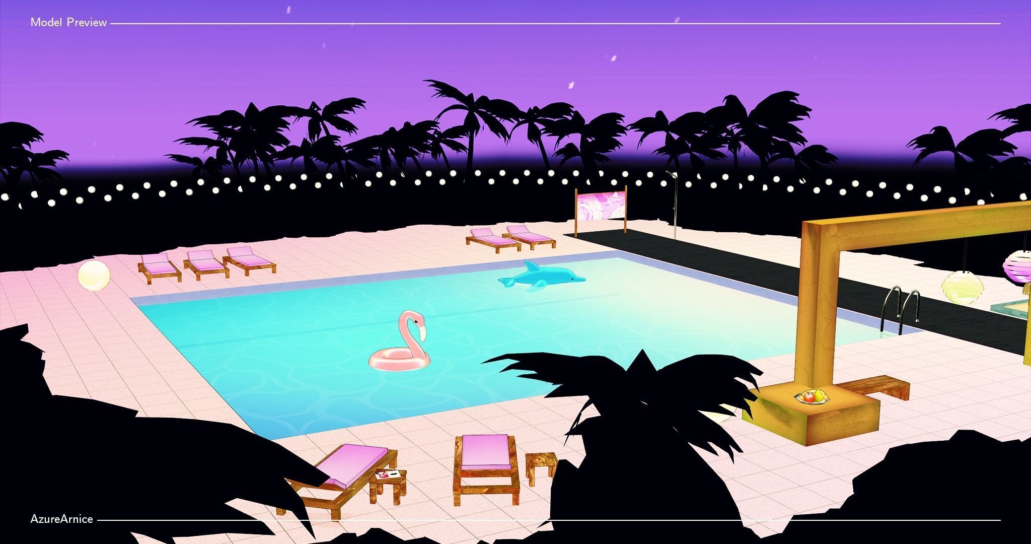 Highschool DxD - HERO Pool Stage MMD Model free VR / AR / low-poly 3D ...