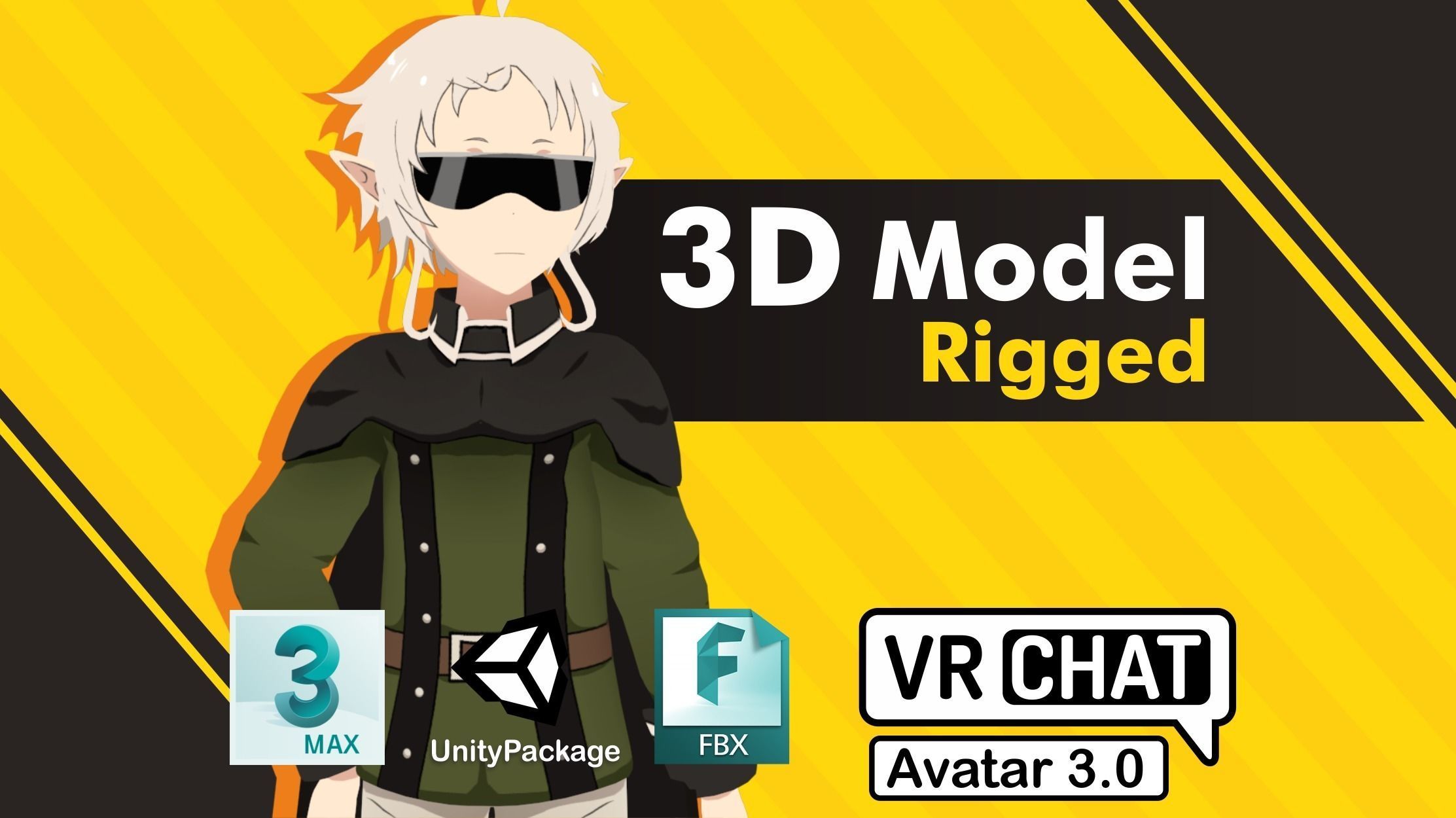 Sylphy Fitts Mushoku Tensei VRChat avatar 3D model rigged | CGTrader
