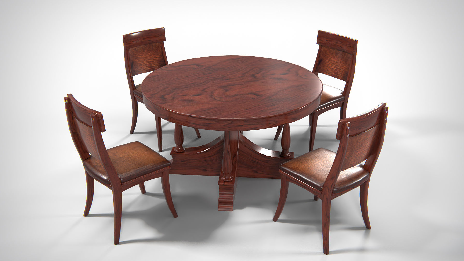 3D model Classical Table With Chairs PBR VR / AR / low-poly | CGTrader