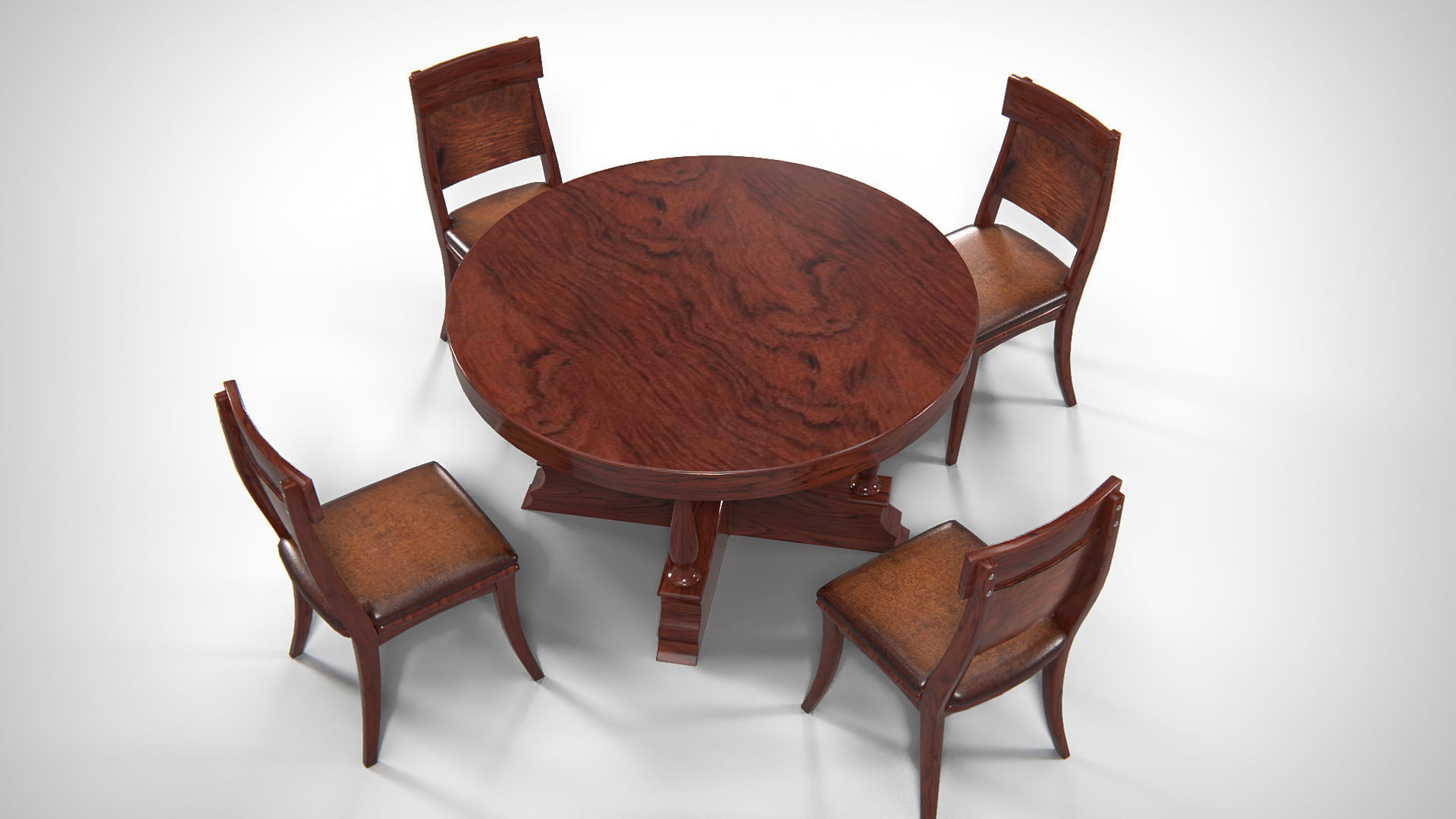 3D model Classical Table With Chairs PBR VR / AR / low-poly | CGTrader