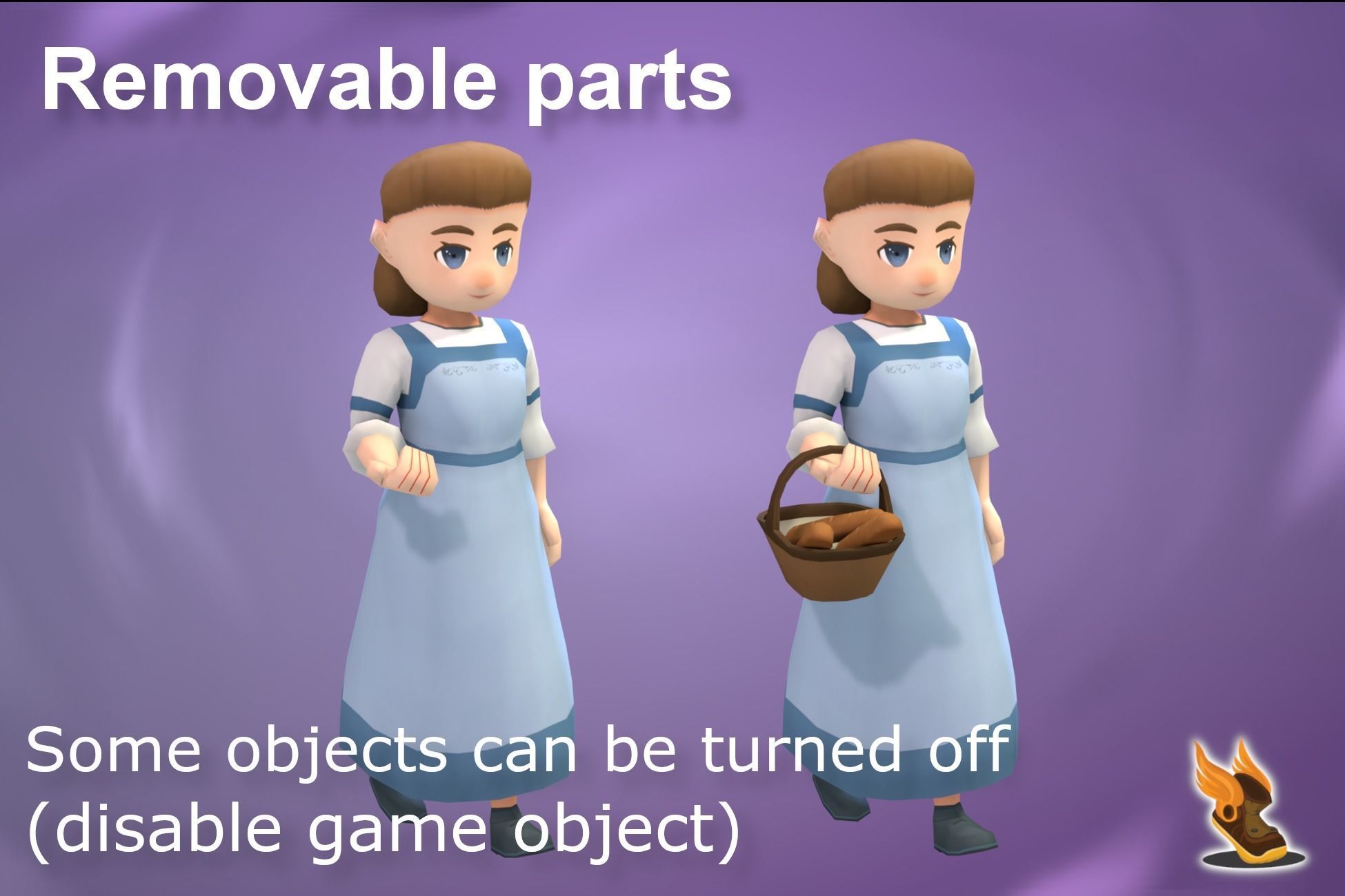 3D Model Collection Stylized NPC - Female Peasants Pack VR / AR / low ...