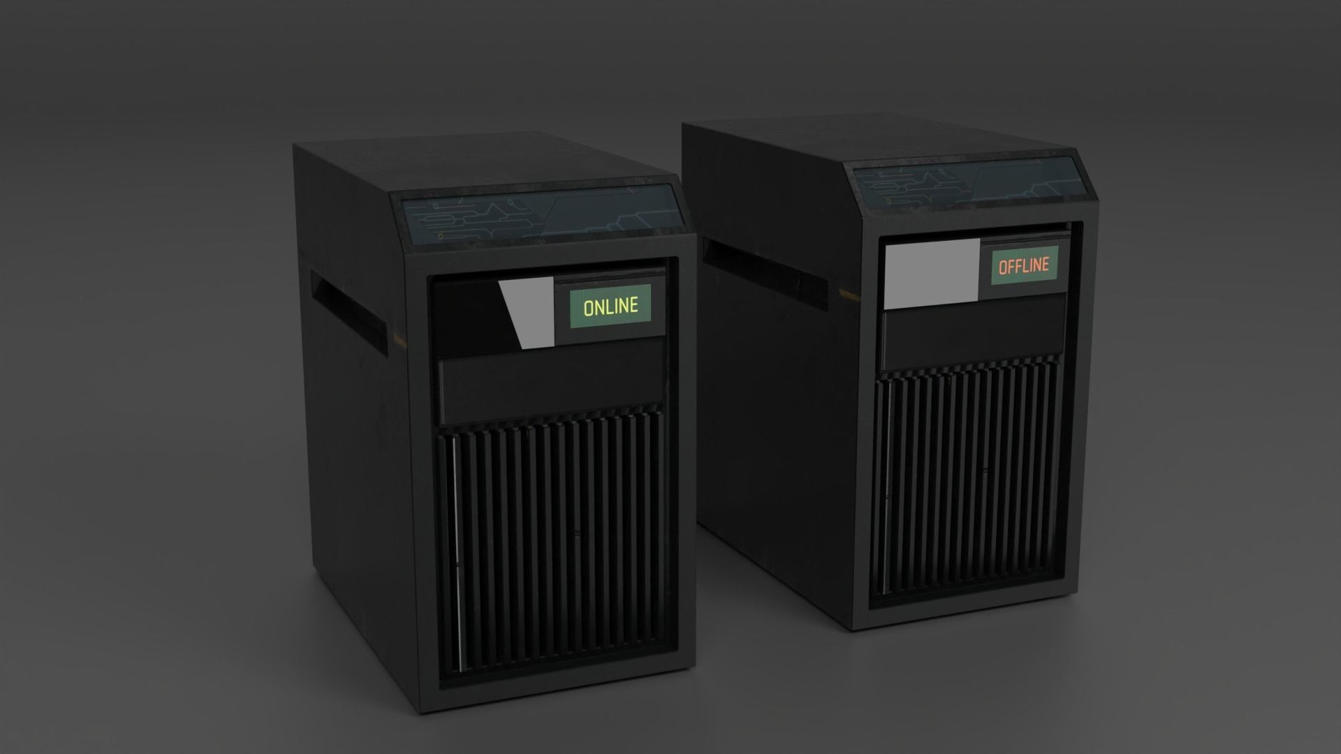 3D model Computers Servers Screens Touch Pad Lock Box VR / AR / low ...