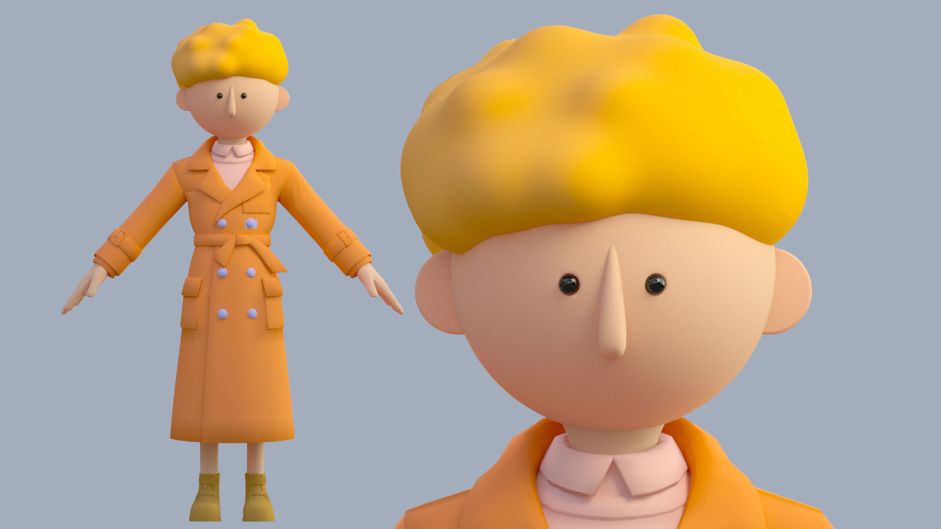 Cartoon Boy Youth Gentleman Detective IP Cartoon Character 3D model ...