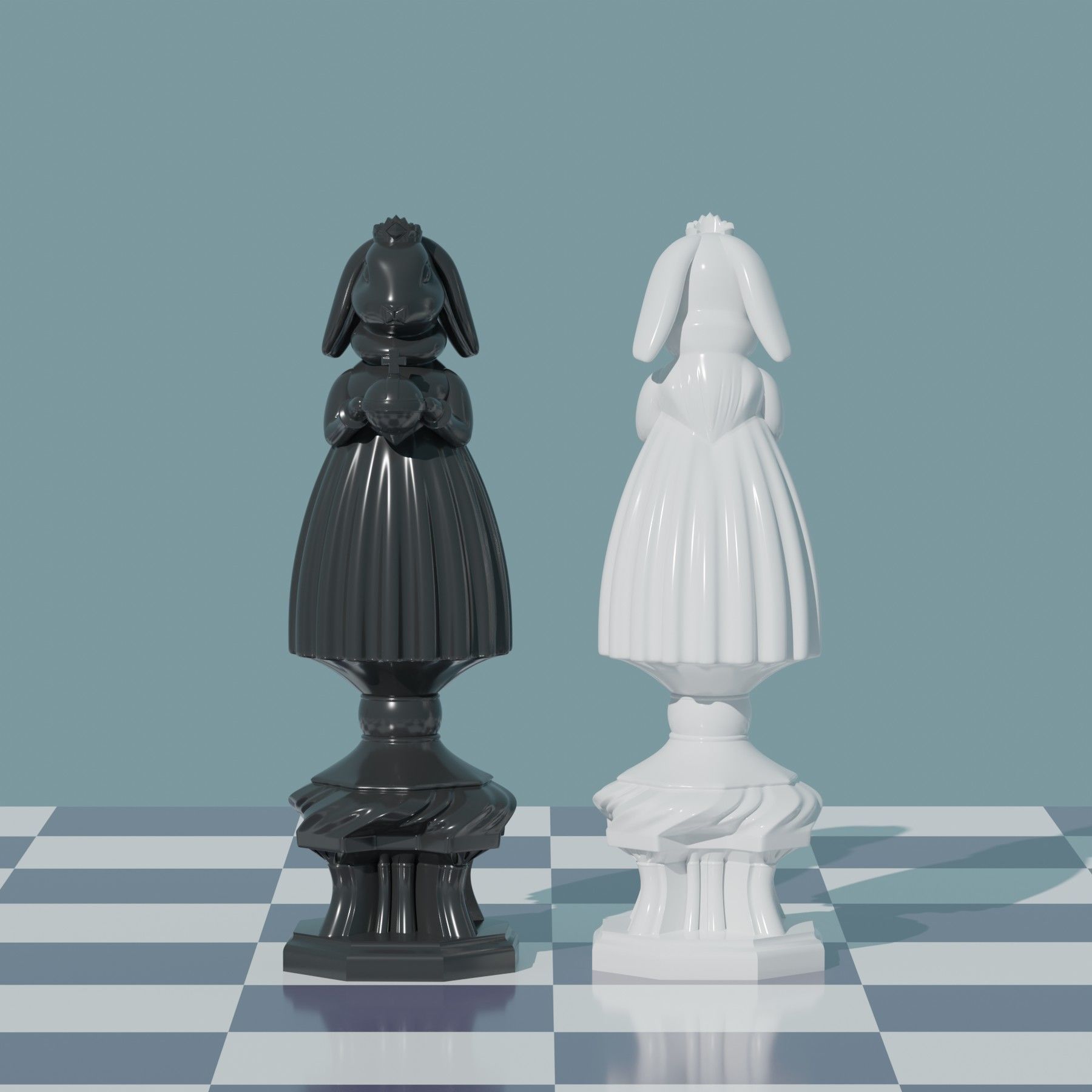 RABBIT CHESS HELIOS SET 3D model 3D printable | CGTrader
