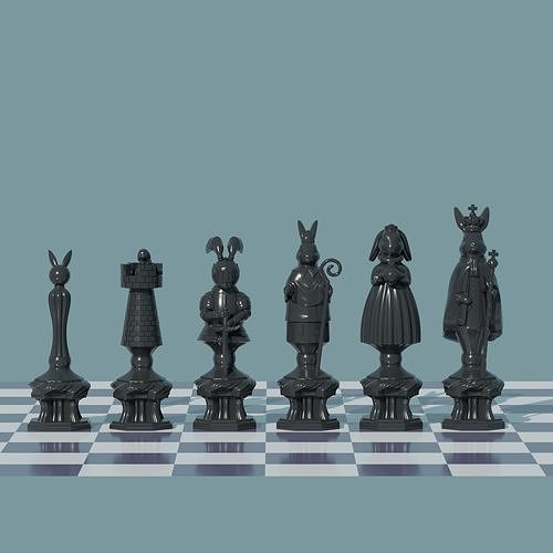 RABBIT CHESS HELIOS SET 3D model 3D printable | CGTrader