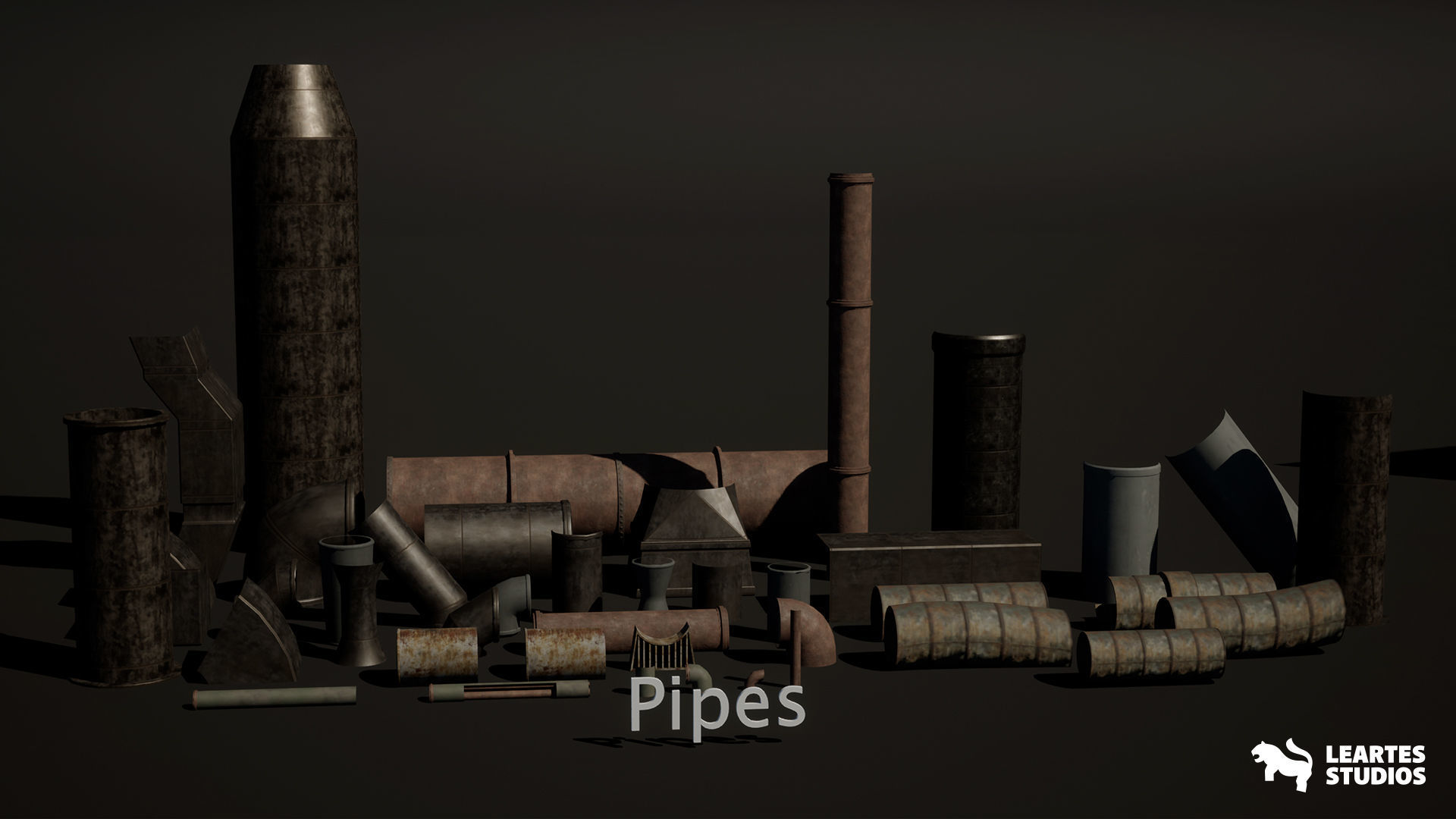 3D model Abandoned Industrial Factory Environment VR / AR / low-poly ...