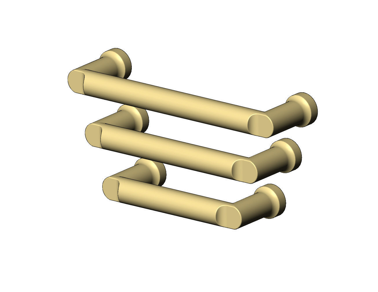 Cabinet drawer handle and pull N015 miniset 3D model 3D printable ...