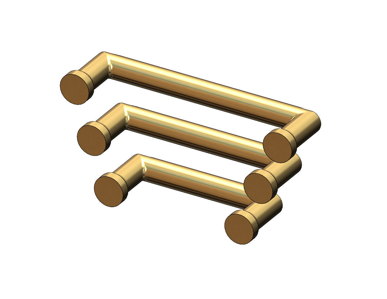 Cabinet drawer handle and pull N015 miniset 3D model 3D printable ...