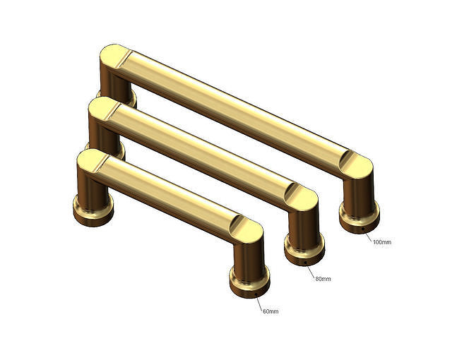 Cabinet drawer handle and pull N015 miniset 3D model 3D printable ...