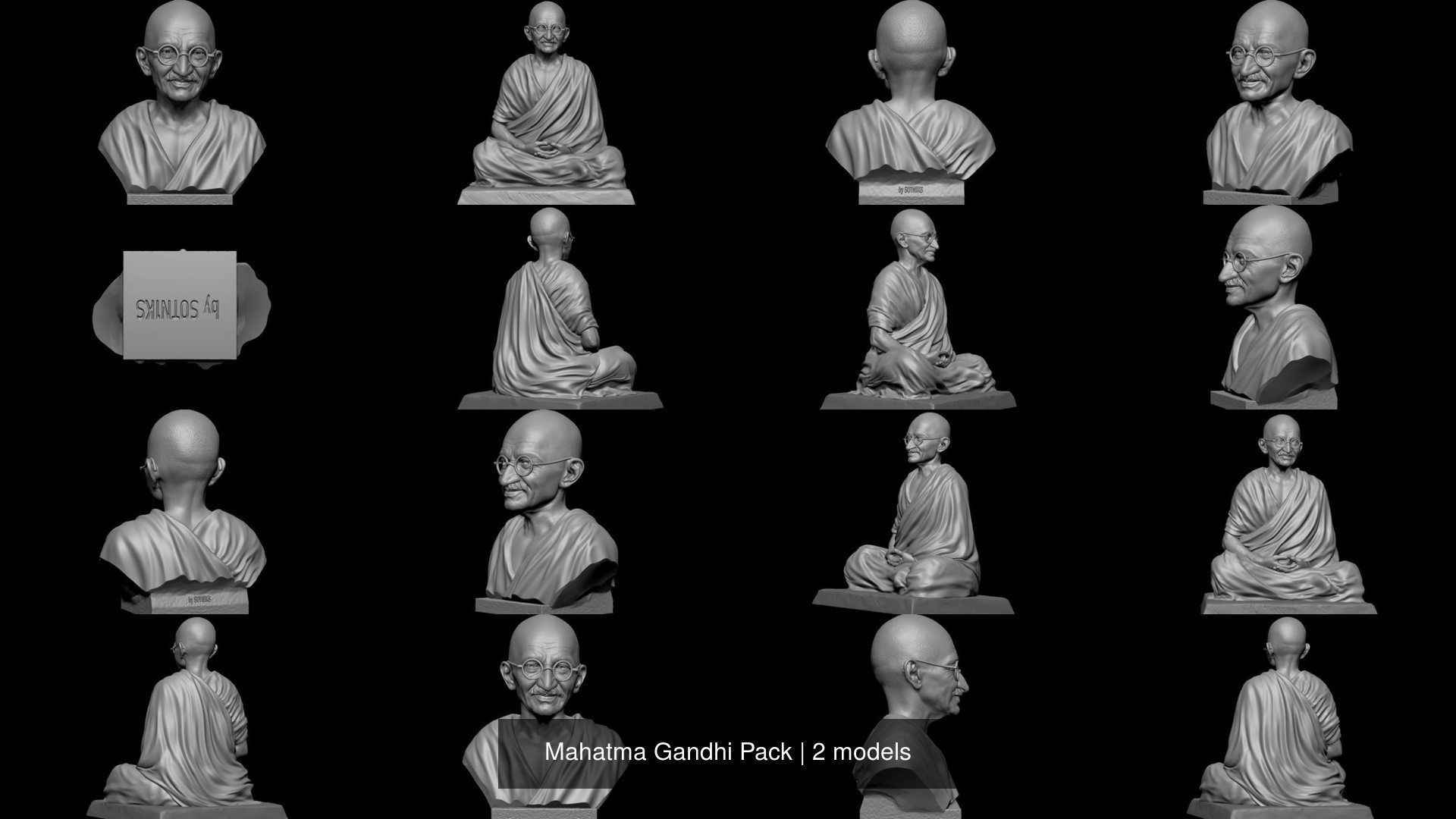 Mahatma Gandhi Pack 3D Model Collection | CGTrader