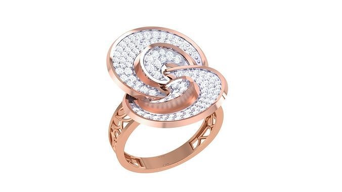 Flower Wire High Jewelry Diamond Cocktail Ring 3dm stl obj 3D model 3D ...