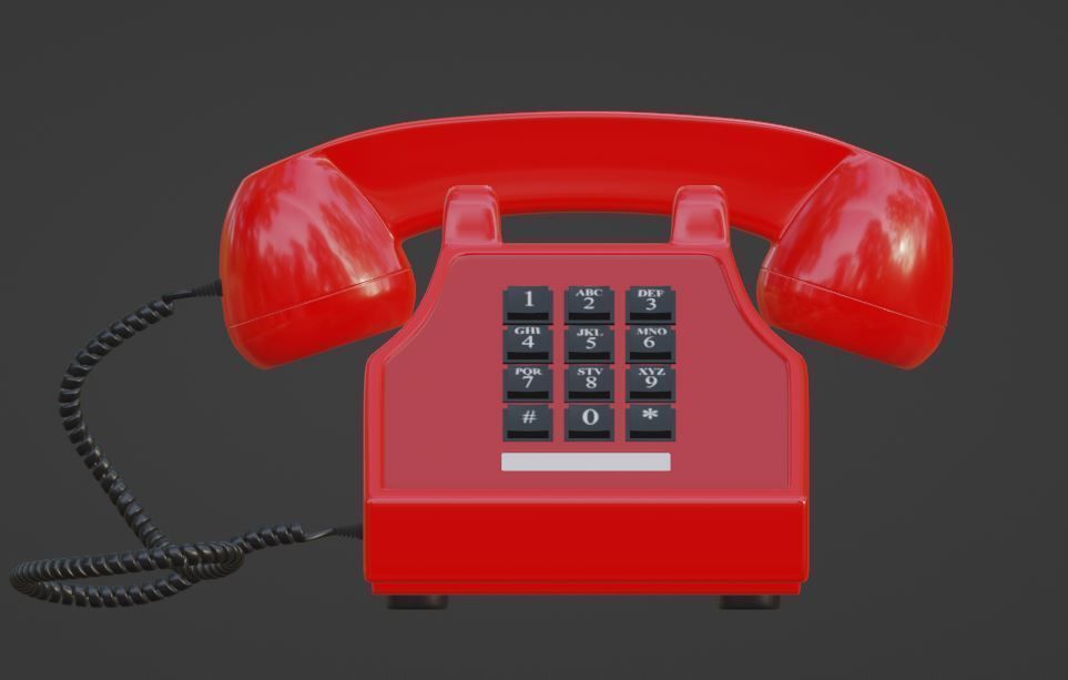 Retro Red Phone 3D model | CGTrader
