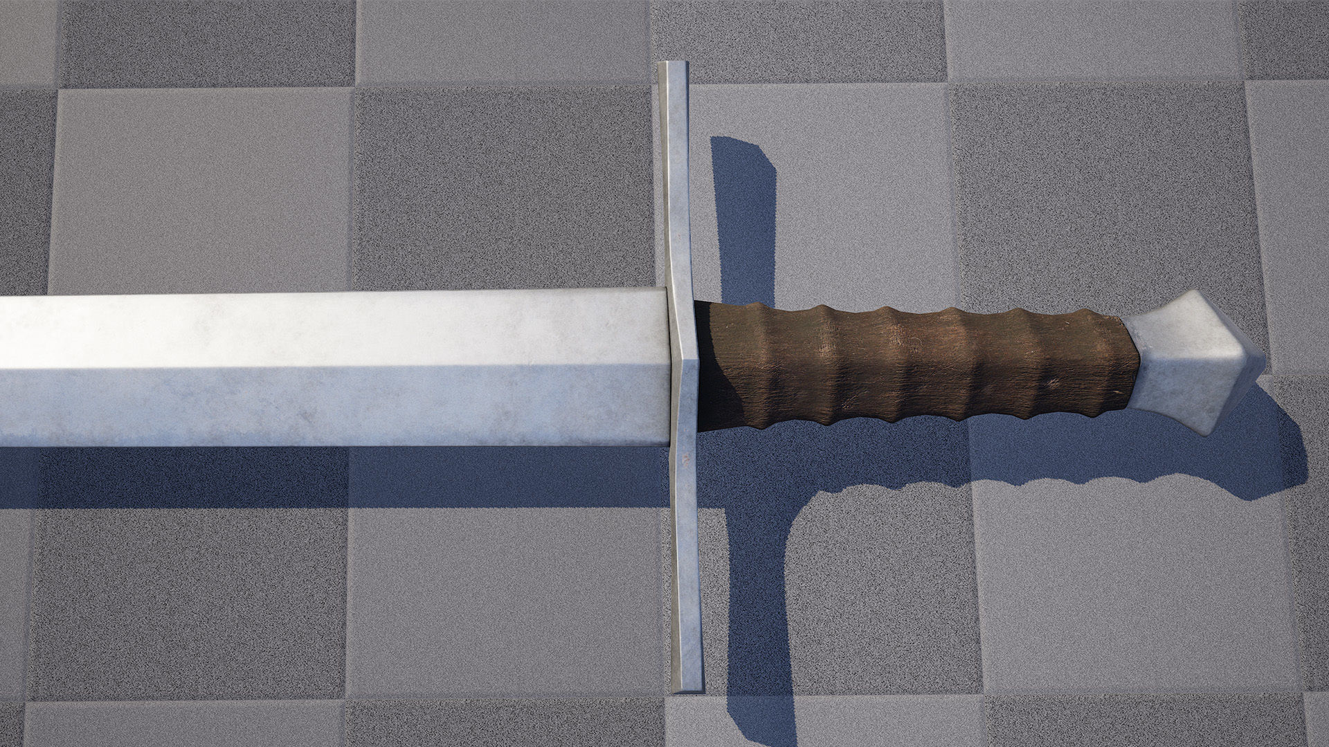 3D model Medieval Sword 03 low poly plus old texture and sheath UE VR ...