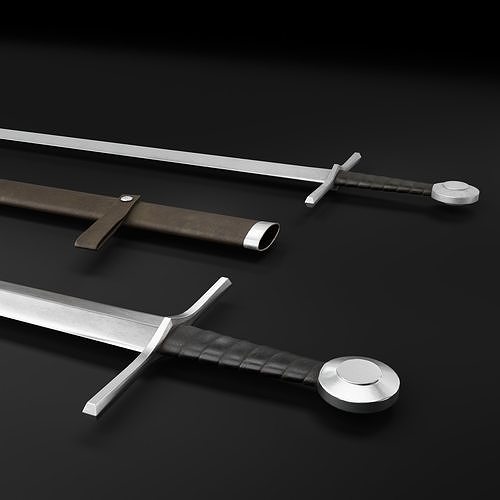 3D model Medieval Sword 05 low poly plus old texture and sheath UE VR / AR / low-poly | CGTrader