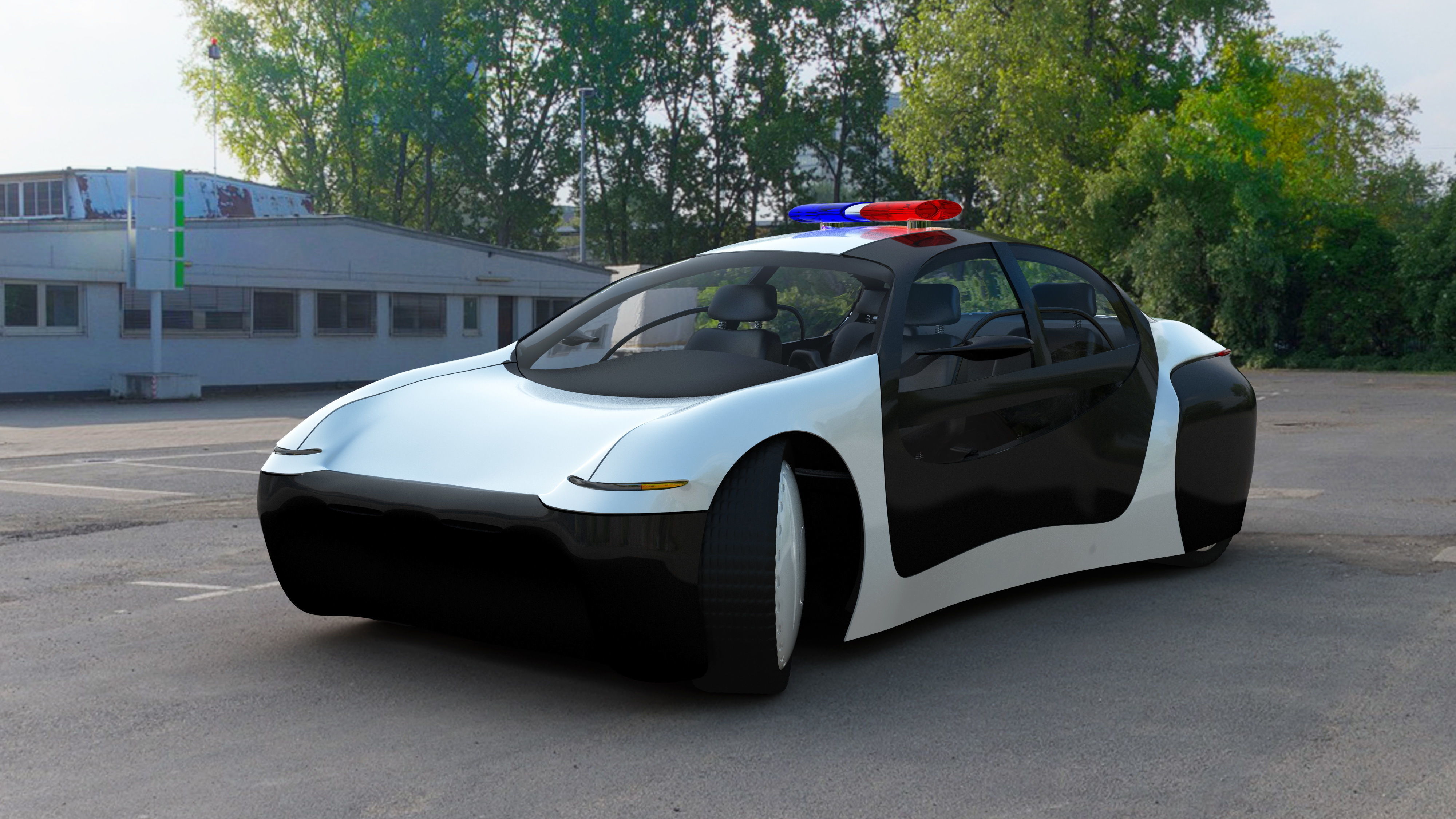 Futuristic Police Car 3D model | CGTrader