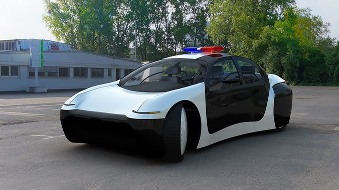 Futuristic Police Car 3D model | CGTrader