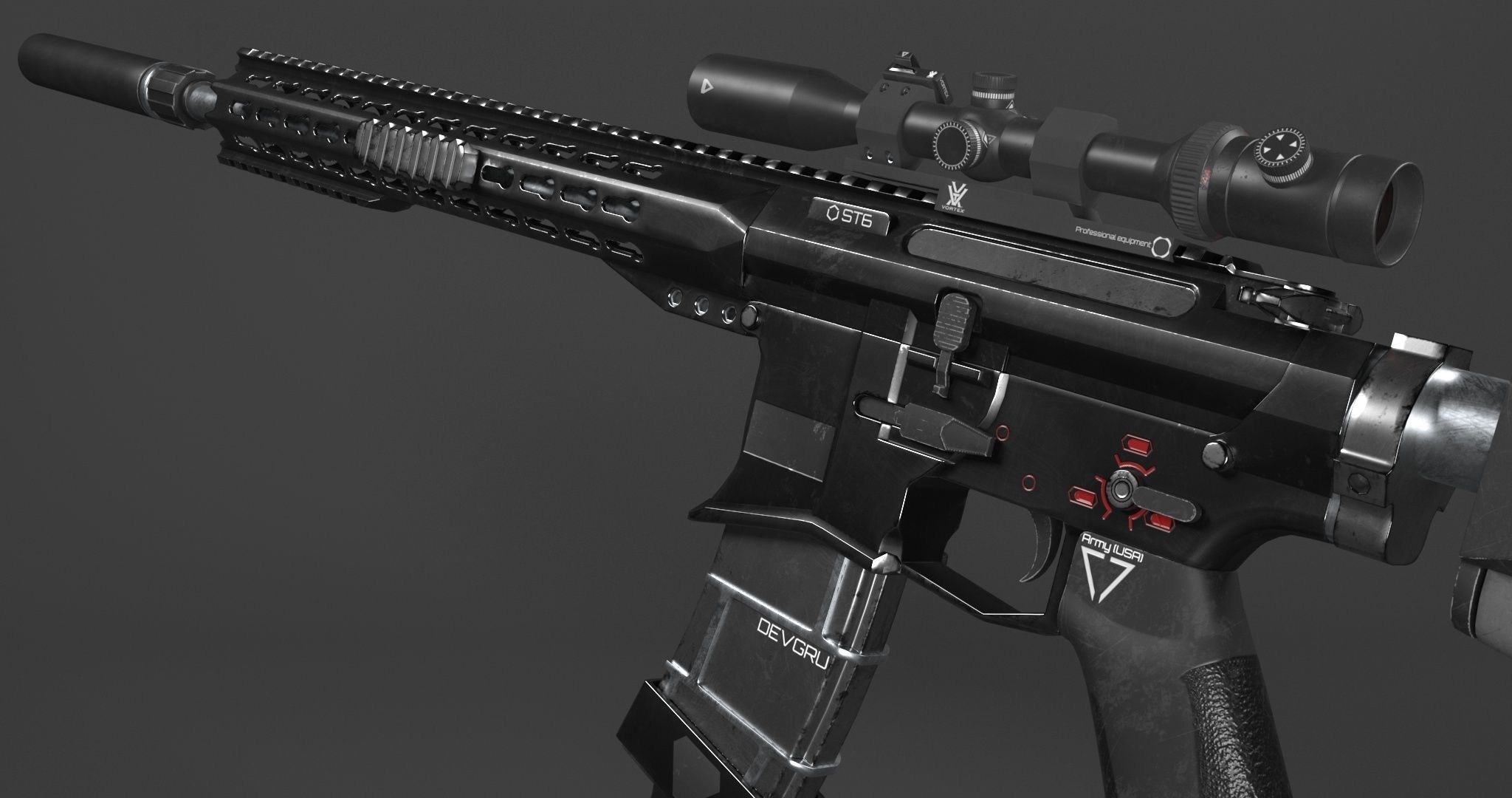3D model AR-15 Rifle VR / AR / low-poly | CGTrader