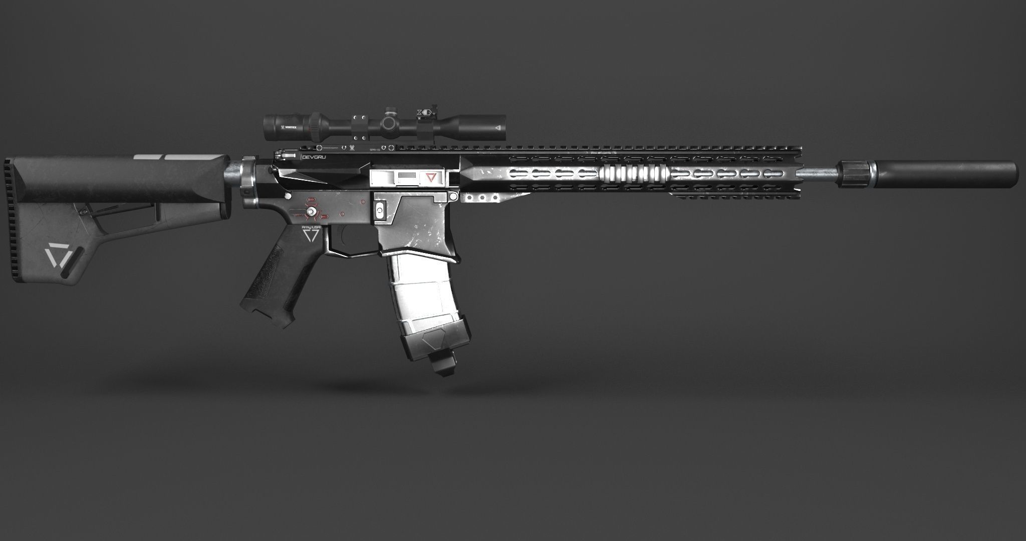 3D model AR-15 Rifle VR / AR / low-poly | CGTrader