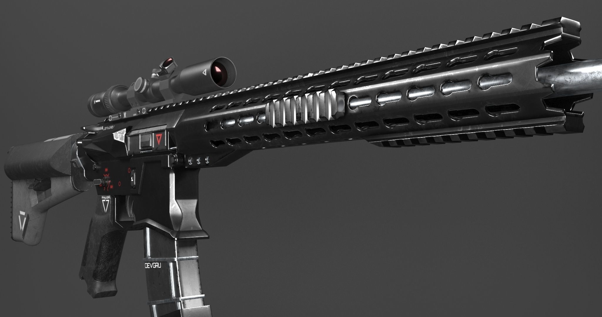 3D model AR-15 Rifle VR / AR / low-poly | CGTrader