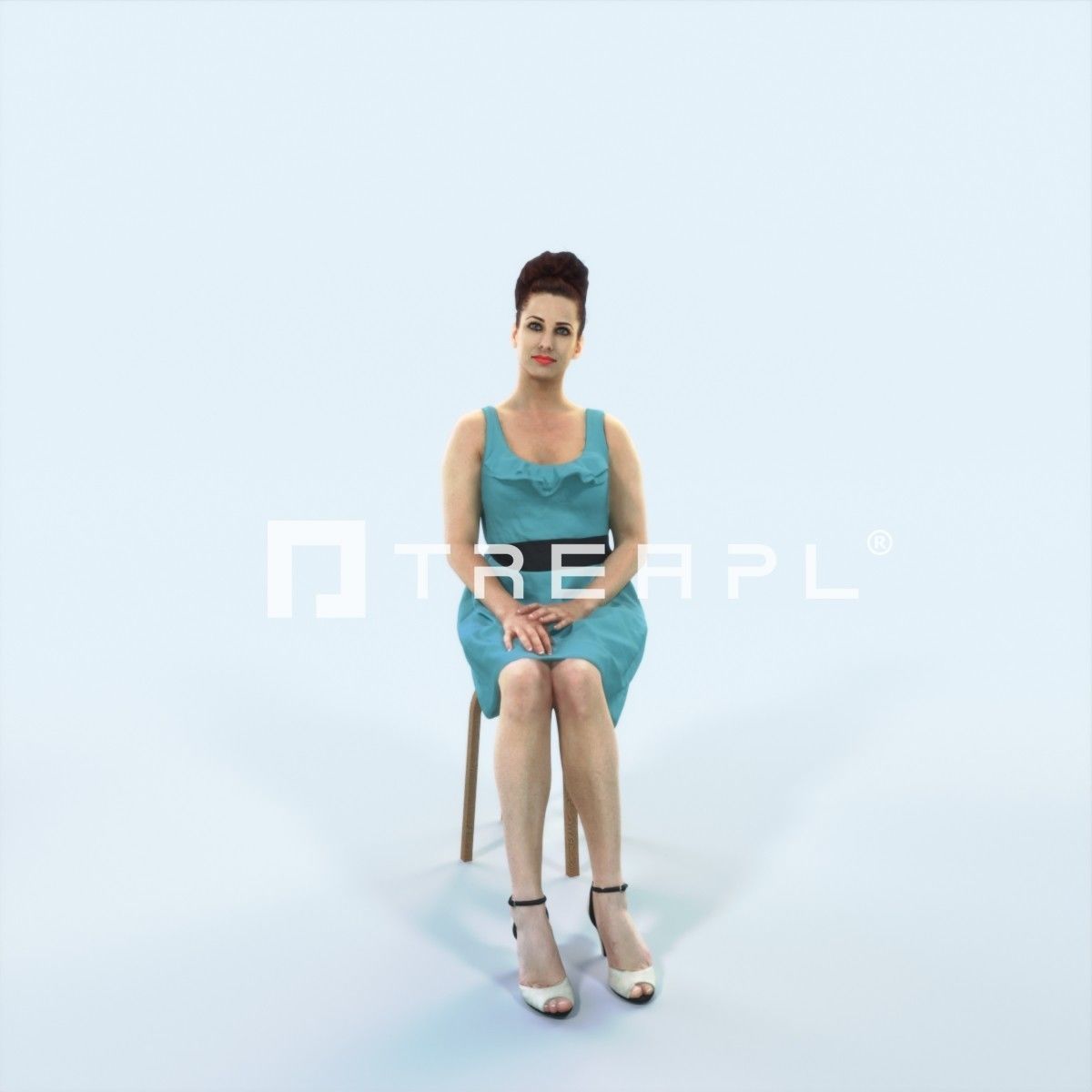 3D model Yearn 22G Listening Sitting Casual Woman VR / AR / low-poly ...