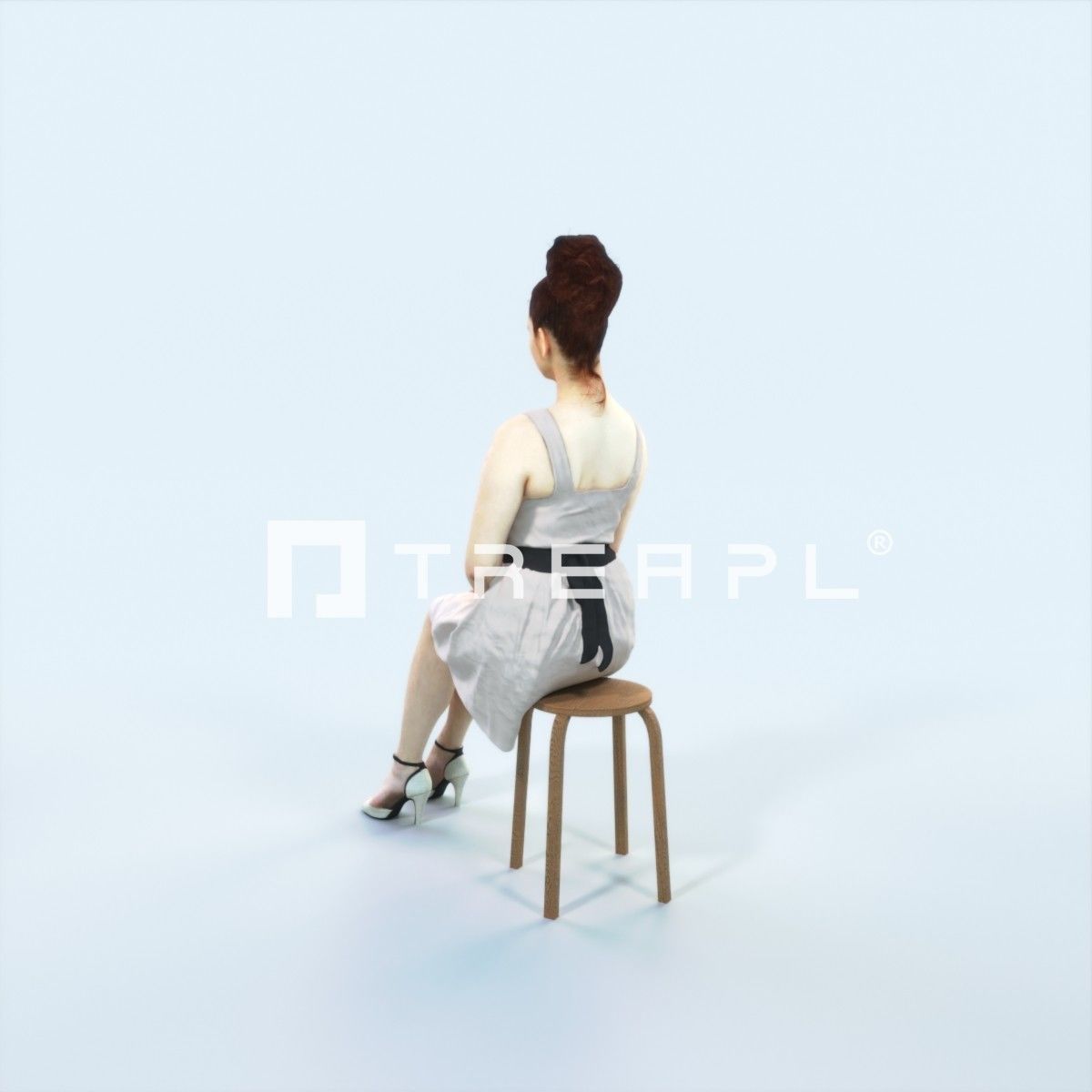 3D model Yearn 22D Listening Sitting Casual Woman VR / AR / low-poly ...