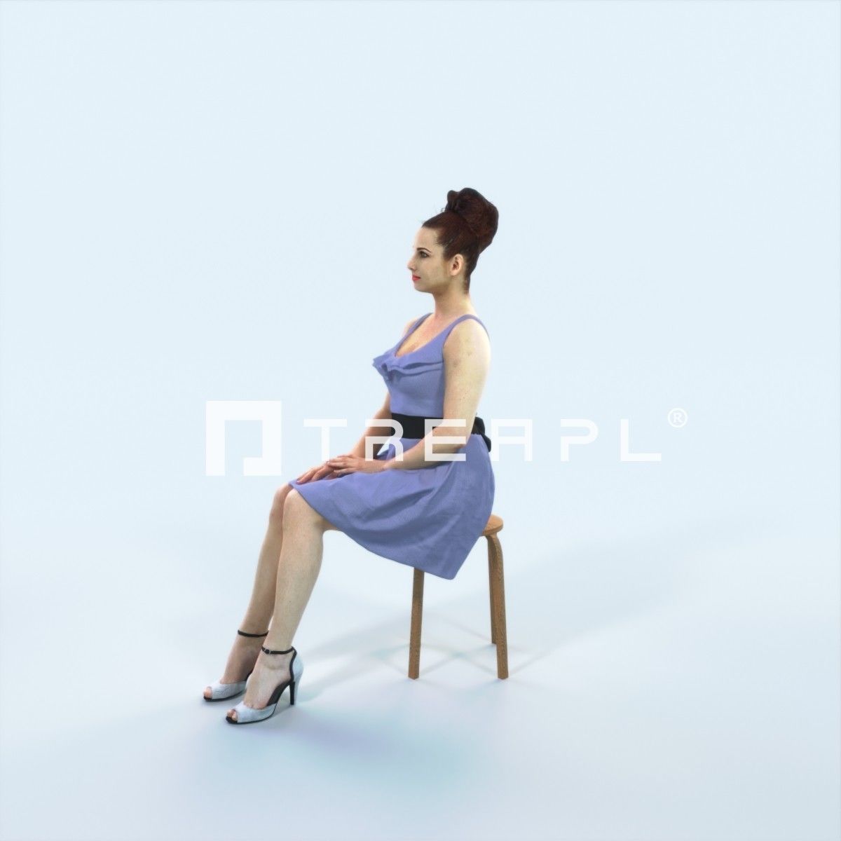 3D model Yearn 22A Listening Sitting Casual Woman VR / AR / low-poly ...