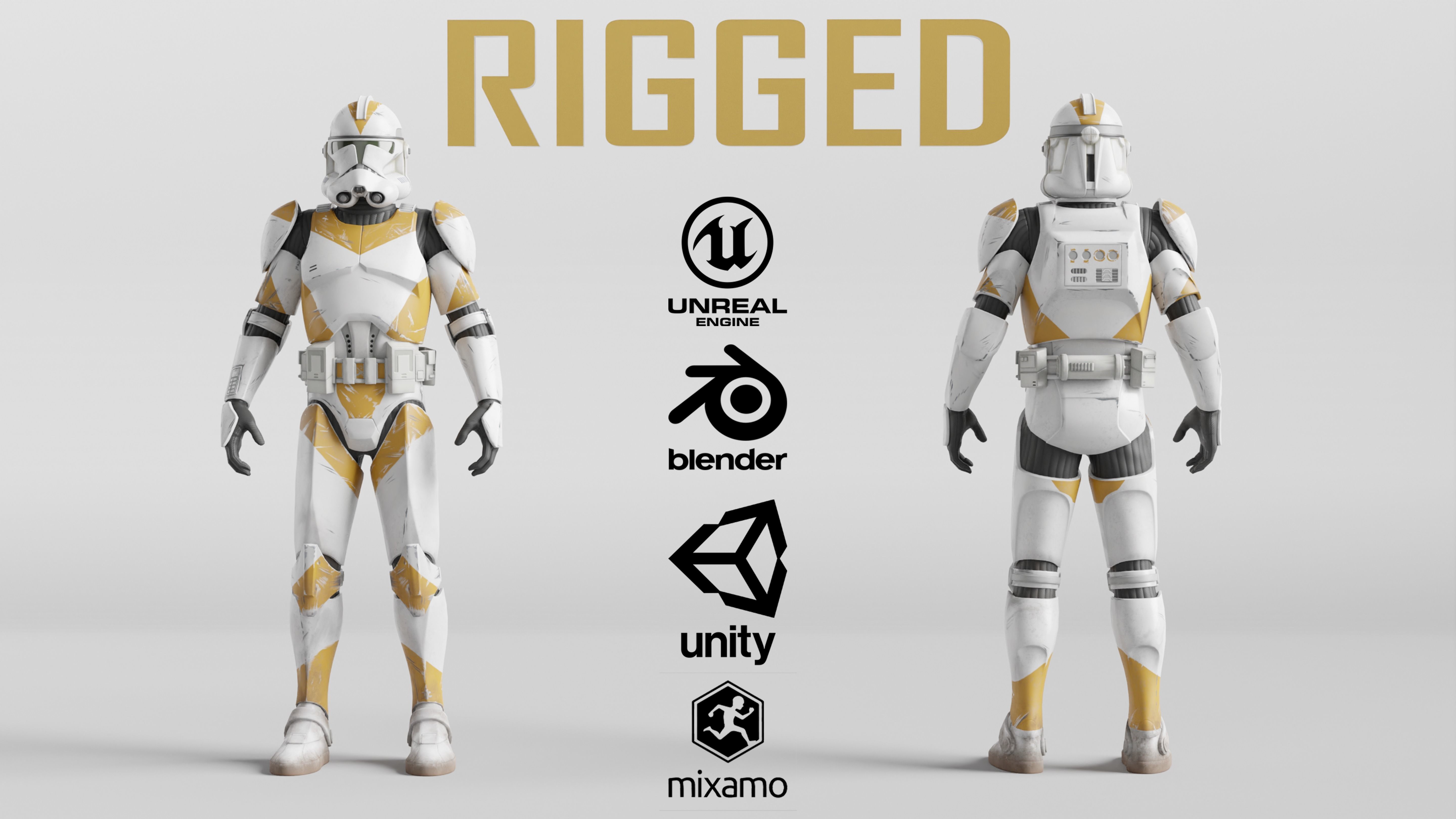 3D model 212th Attack Battalion Trooper RIGGED VR / AR / low-poly ...