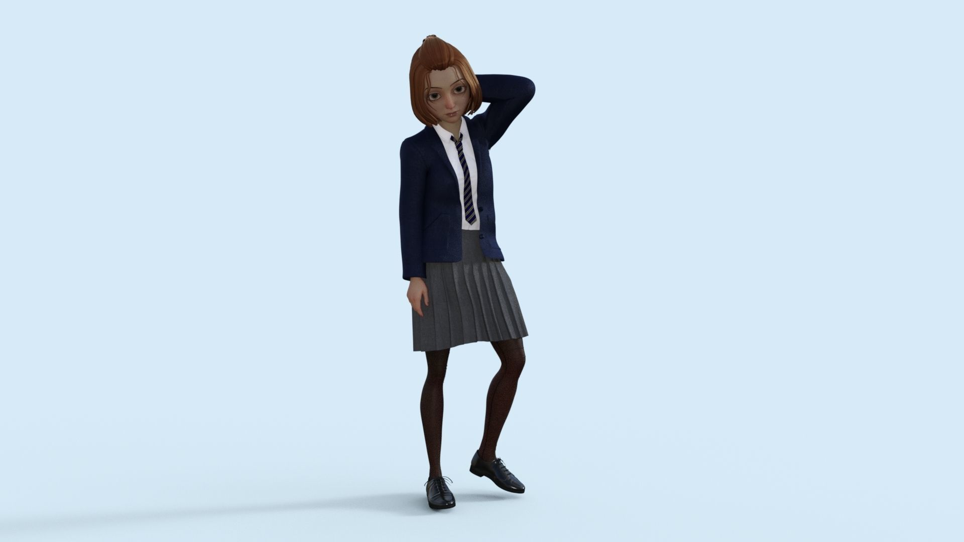 High School Student Girl 3D model rigged | CGTrader