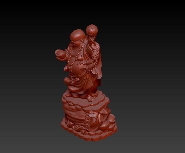 standing smiling budha statue - di lac dia cau 3D model | CGTrader