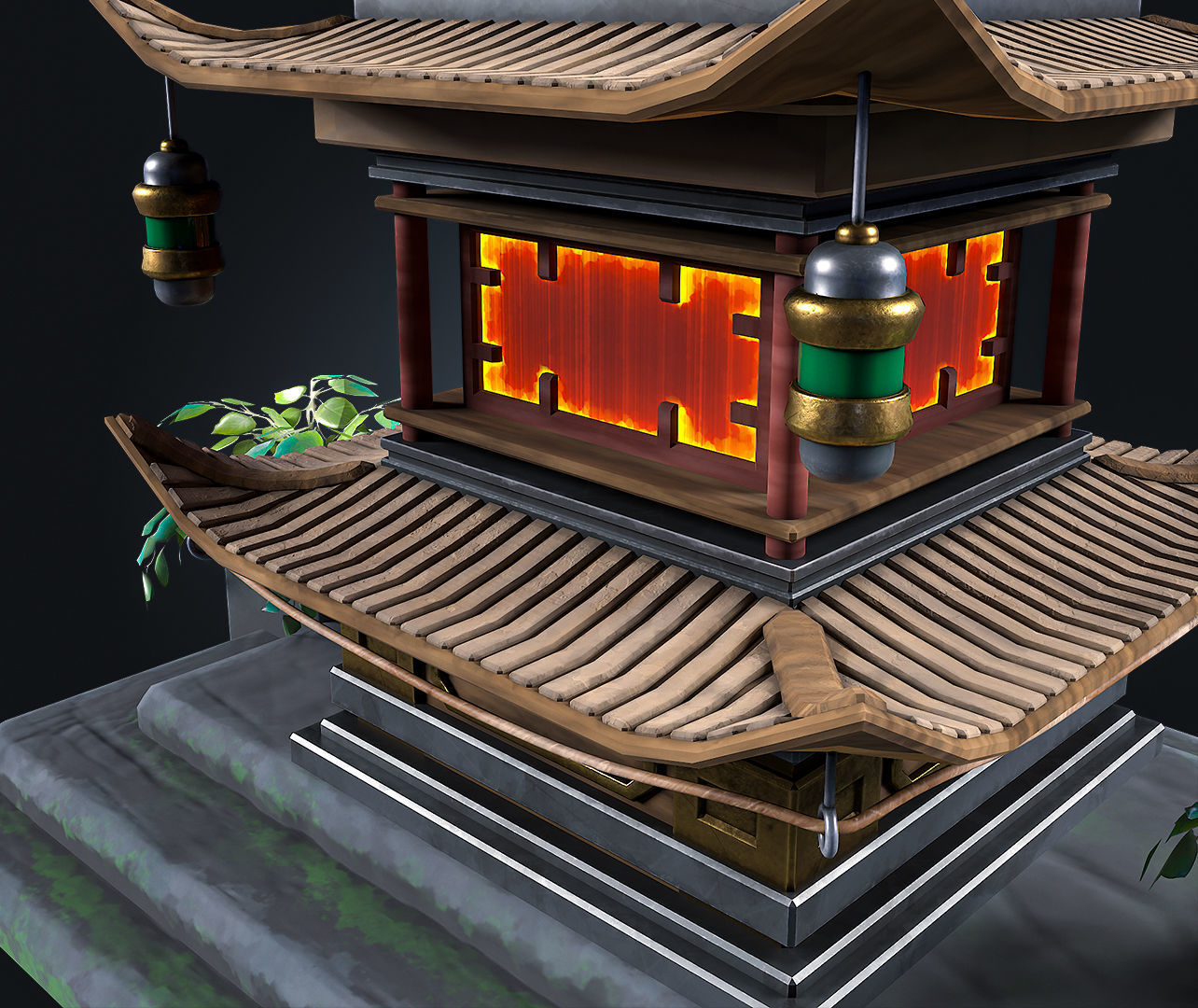 3D model Japanese Temple Lamp V1 VR / AR / low-poly | CGTrader