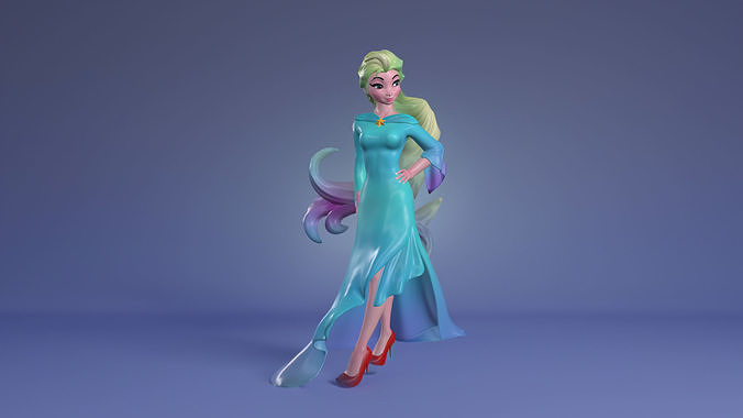 Elsa - Frozen Fan art 3D print model 3D model 3D printable animated ...