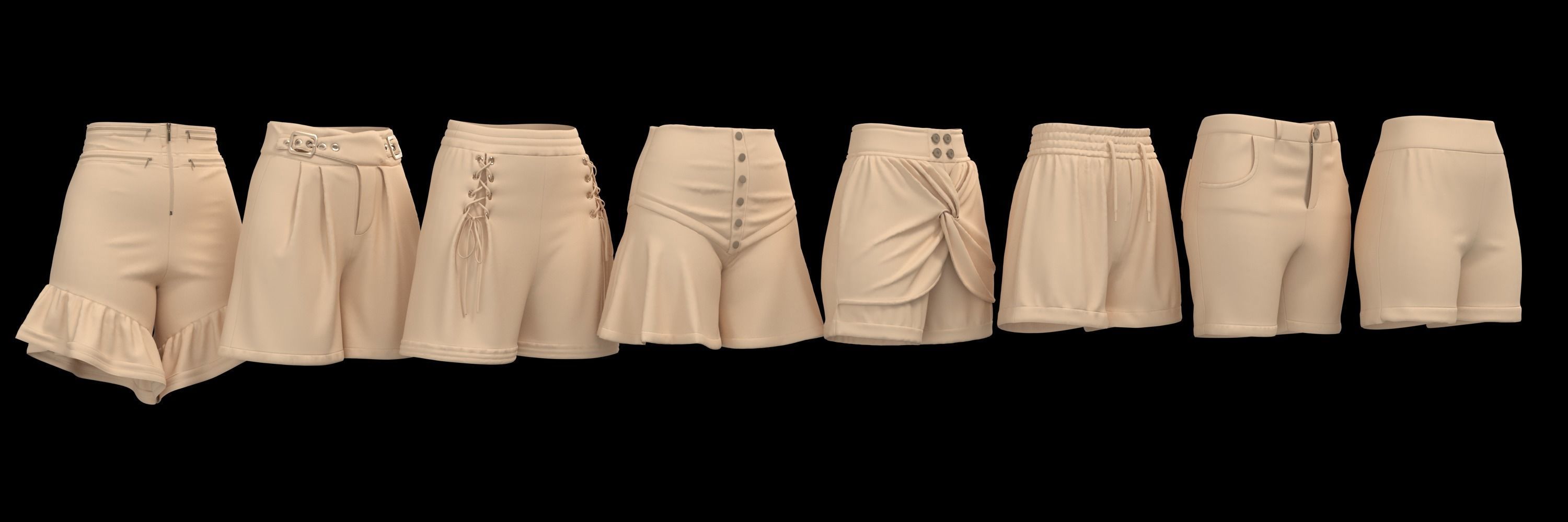 16 Womens Shorts 3D model | CGTrader