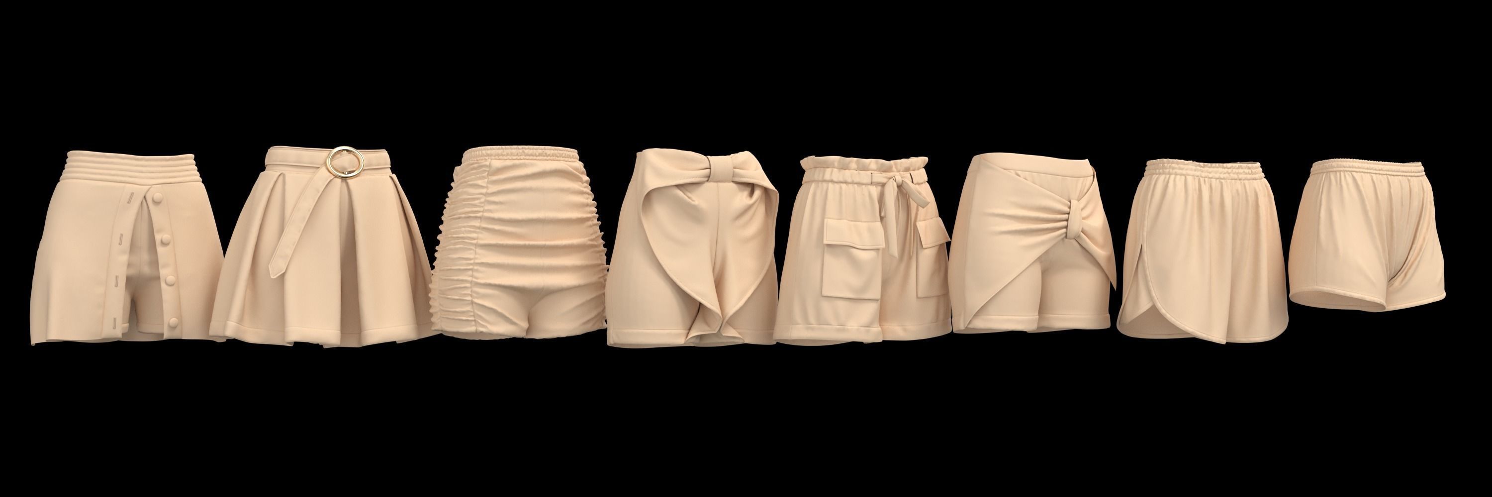 16 Womens Shorts 3D model | CGTrader