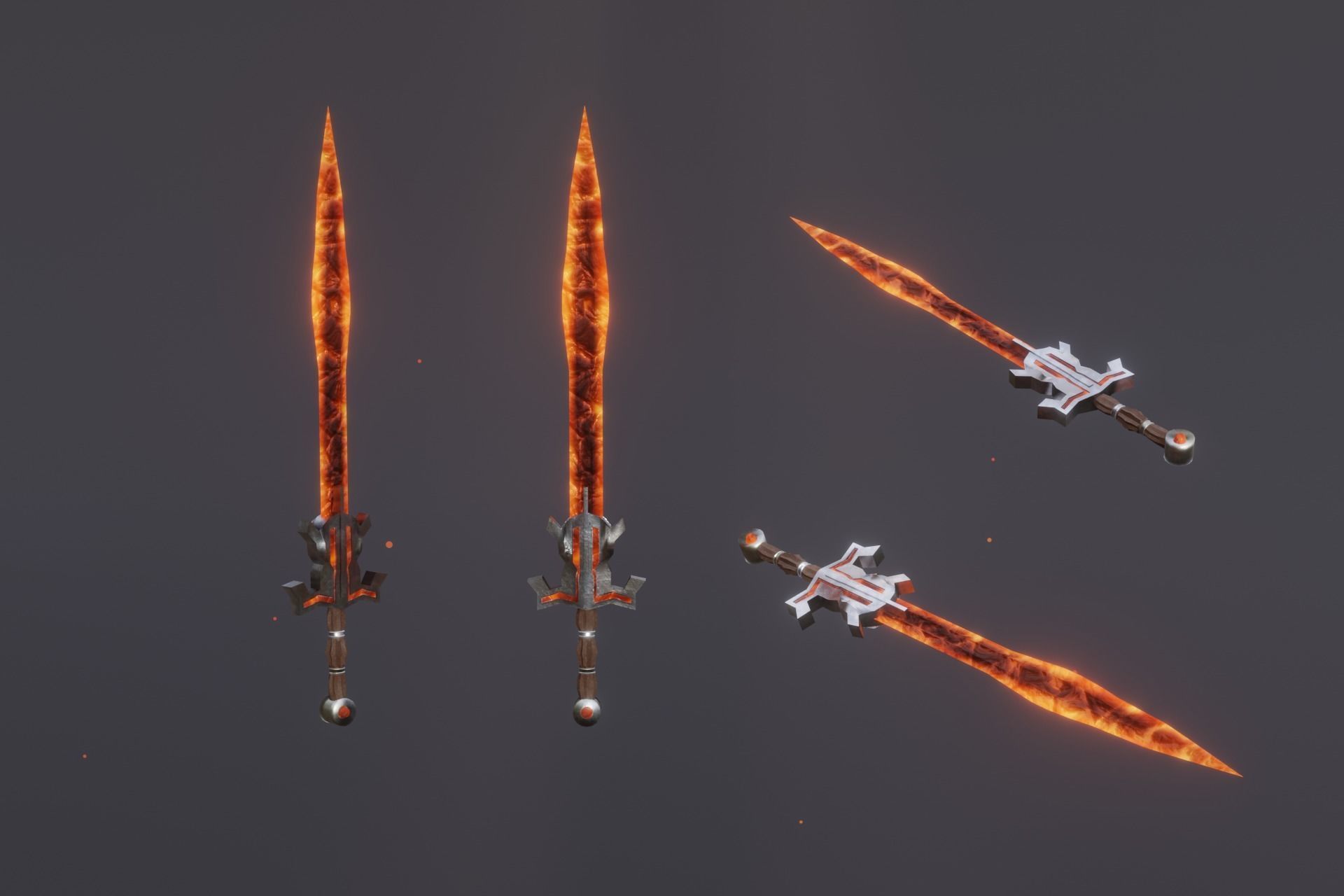 3D model 15 fire elemental weapons - medieval - fantasy - magic - VOL ...