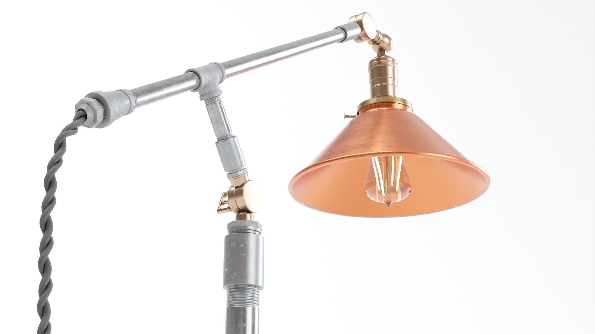 Industrial Copper Tube Lamp 3D model | CGTrader