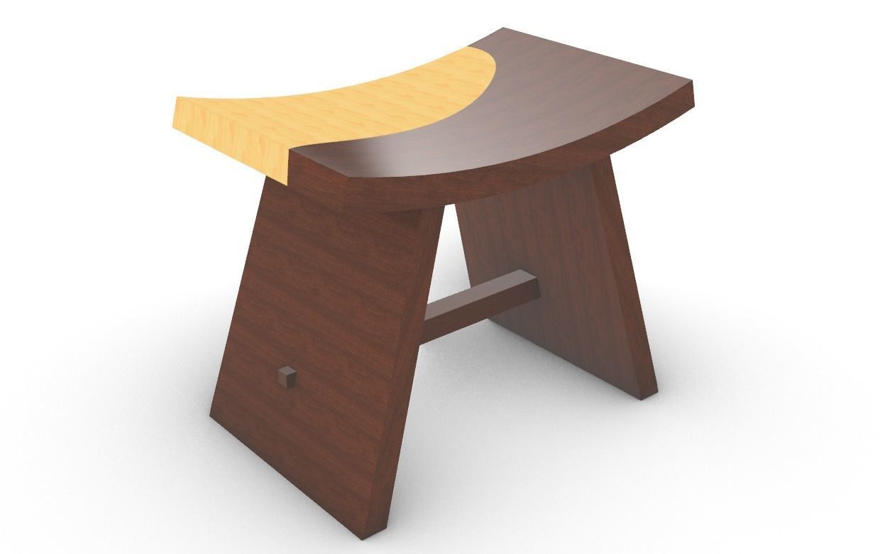 Japanese stool free 3D model 3D printable | CGTrader