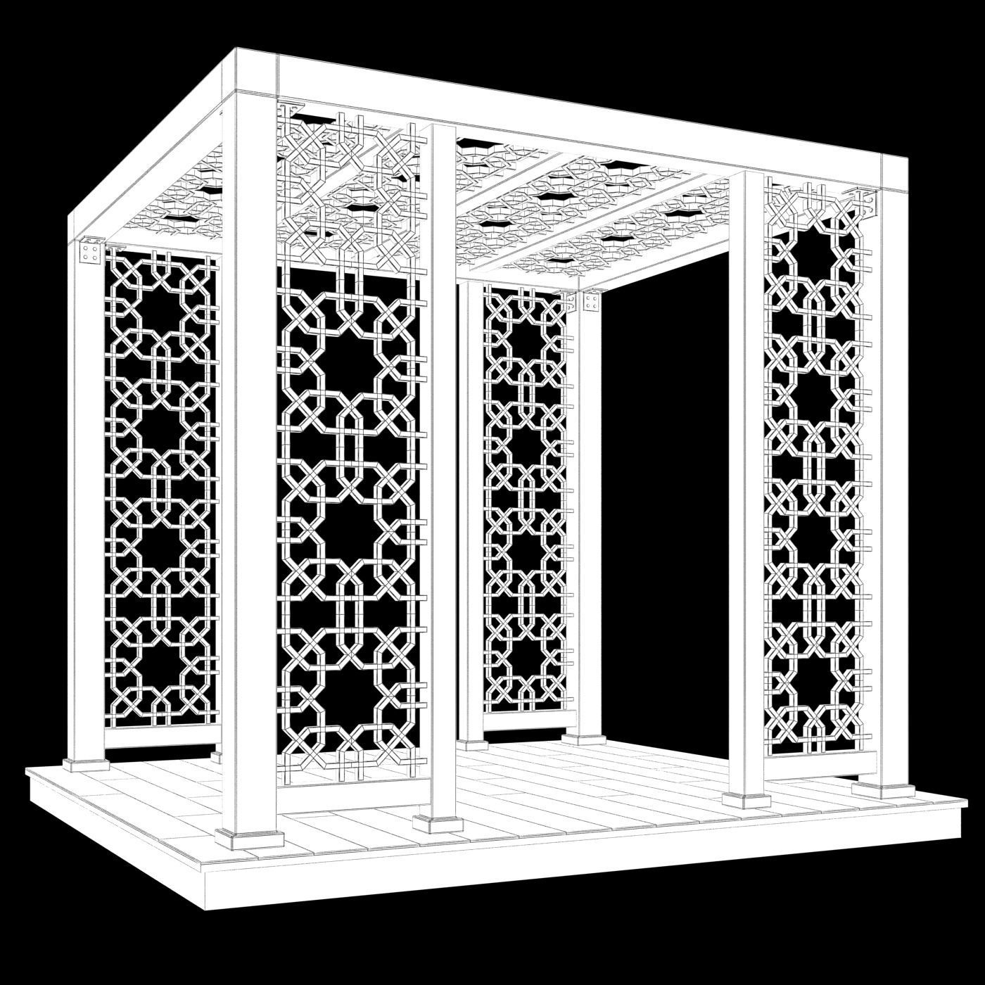 Traditional Arabic pattern gazebo 3D model | CGTrader