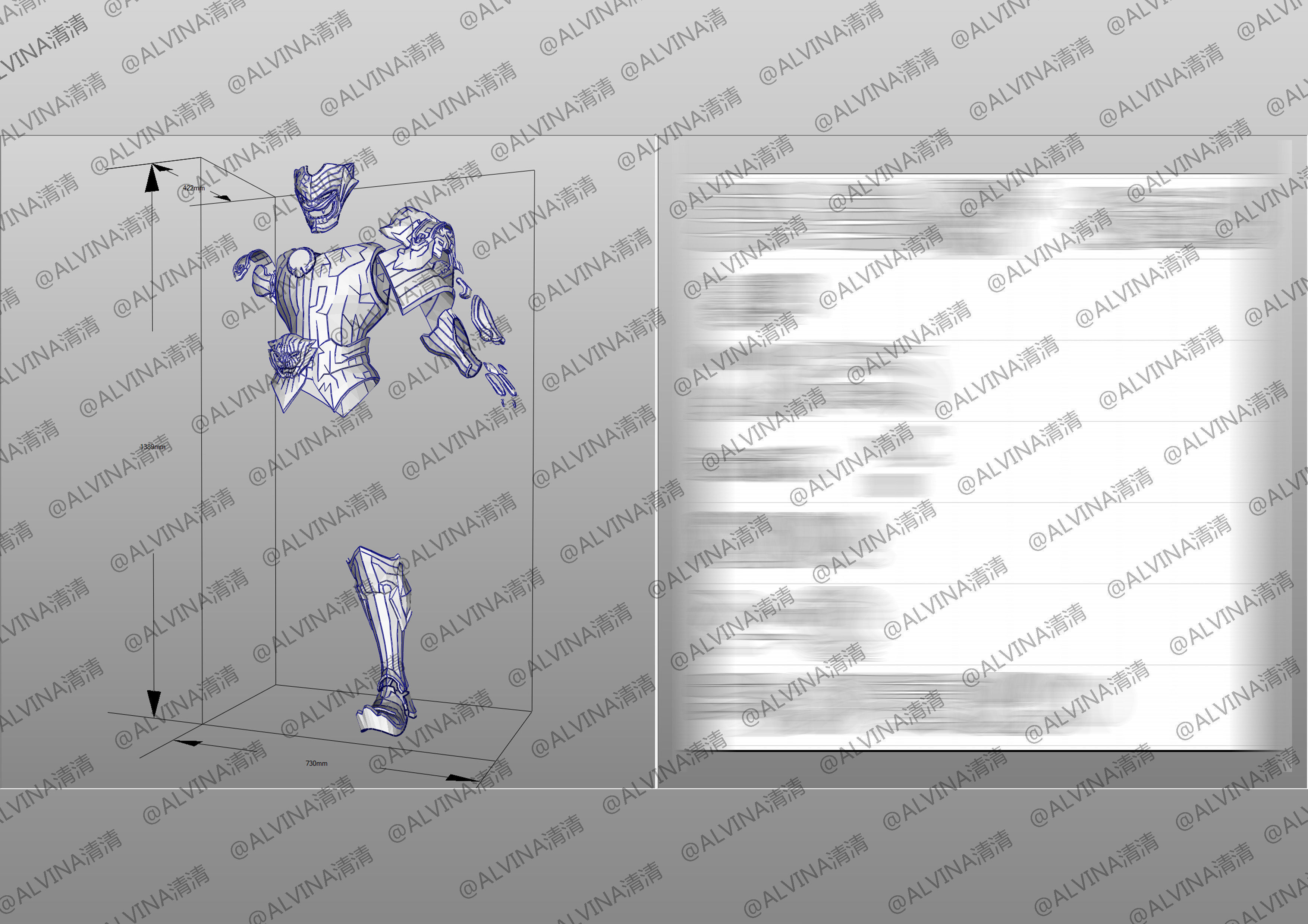 3D model Overwatch Genji Baihu- Cosplay Pepakura Foam Template VR / AR ...