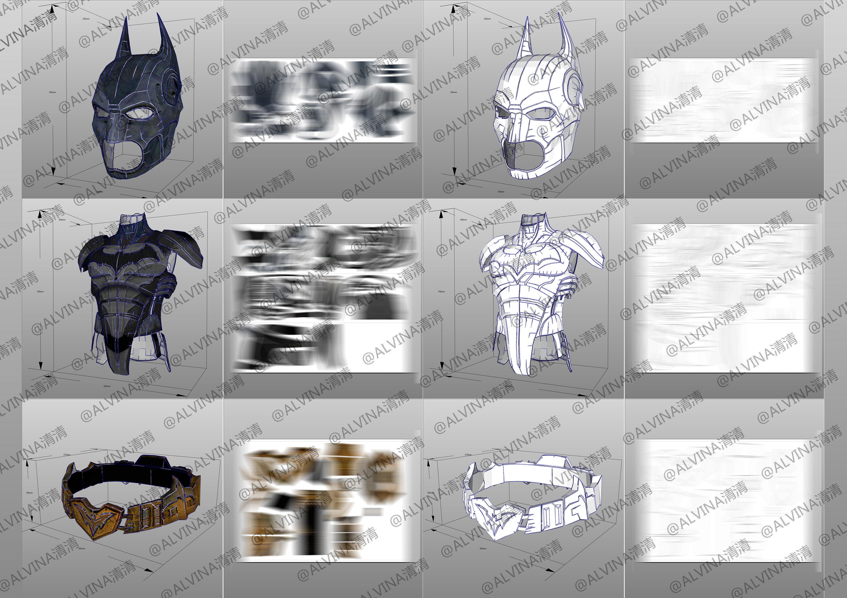 3D model Justice League Batman- Cosplay Pepakura Foam Template VR / AR ...