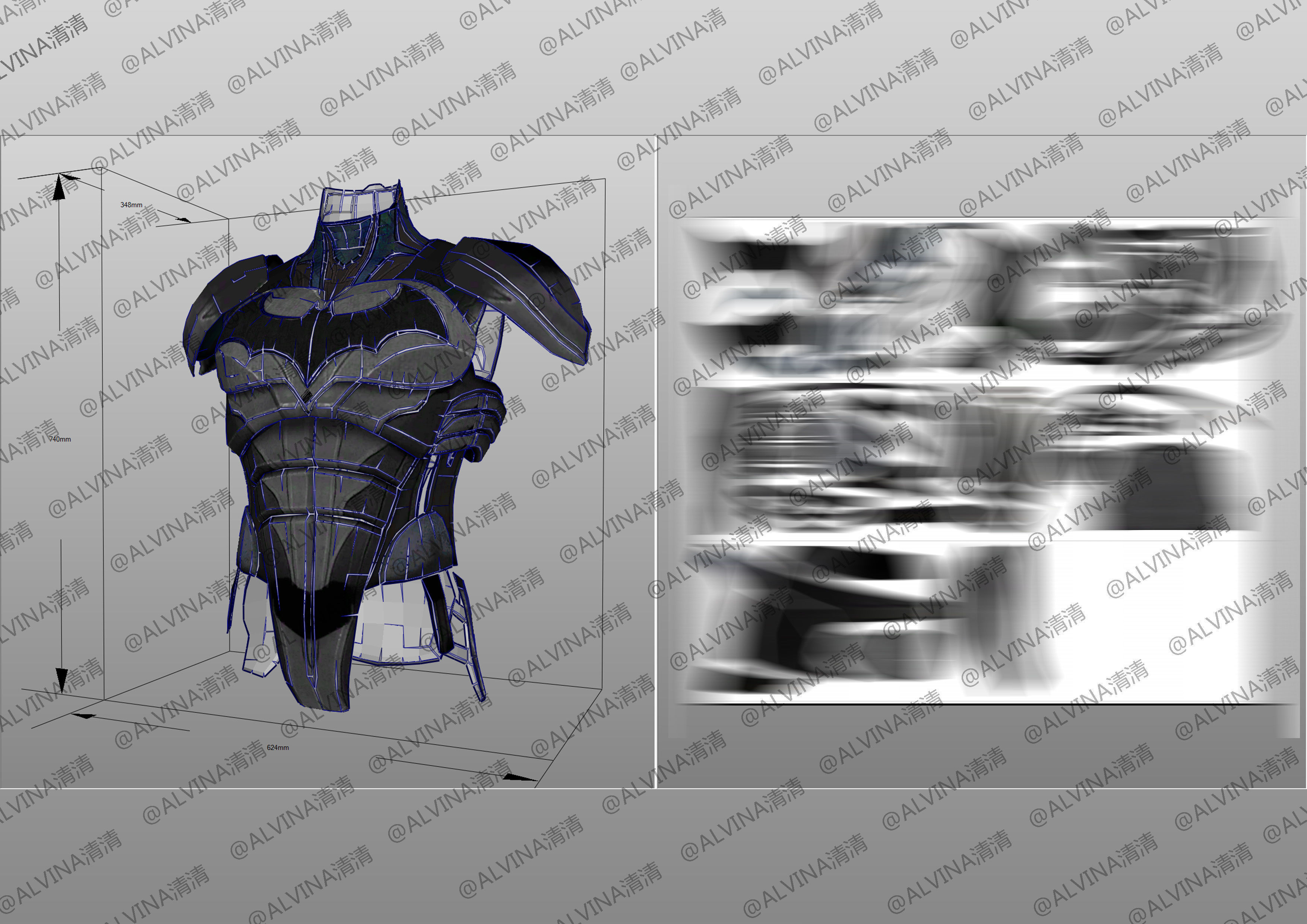 3D model Justice League Batman- Cosplay Pepakura Foam Template VR / AR ...