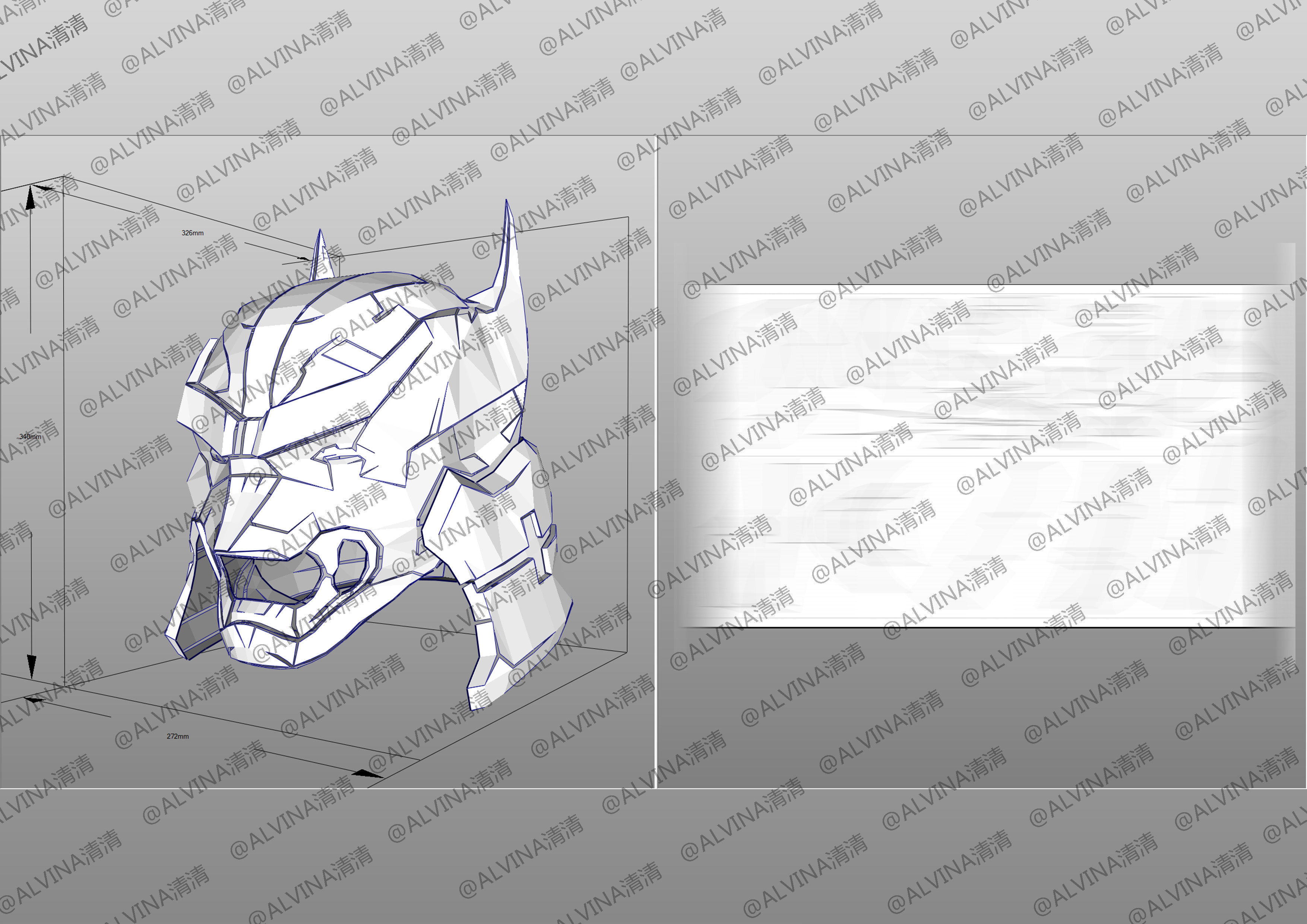 3D model Batman Samurai - Cosplay Pepakura Foam Template VR / AR / low ...