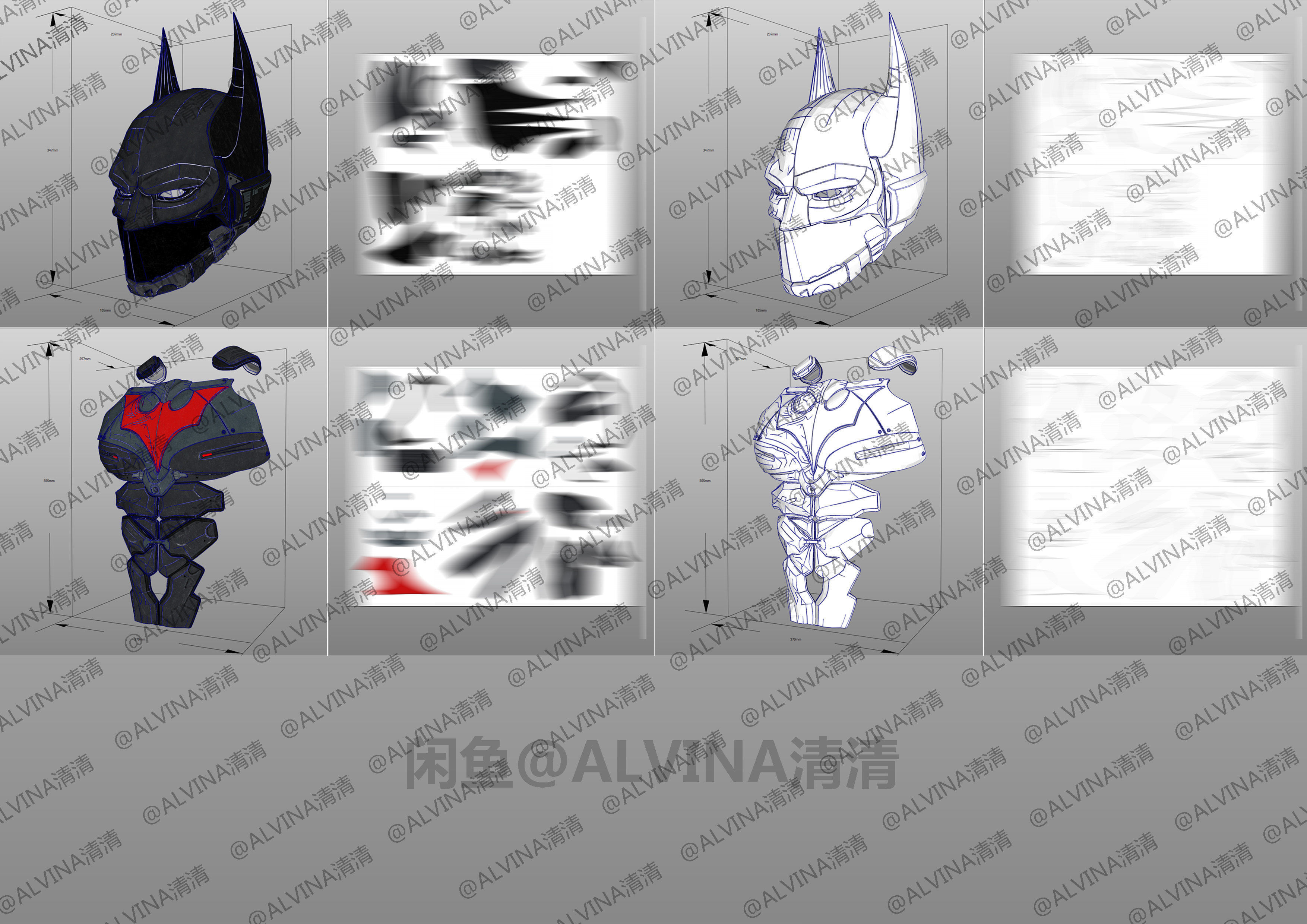 3D model Beyond Batman - Cosplay Pepakura Foam Template VR / AR / low ...