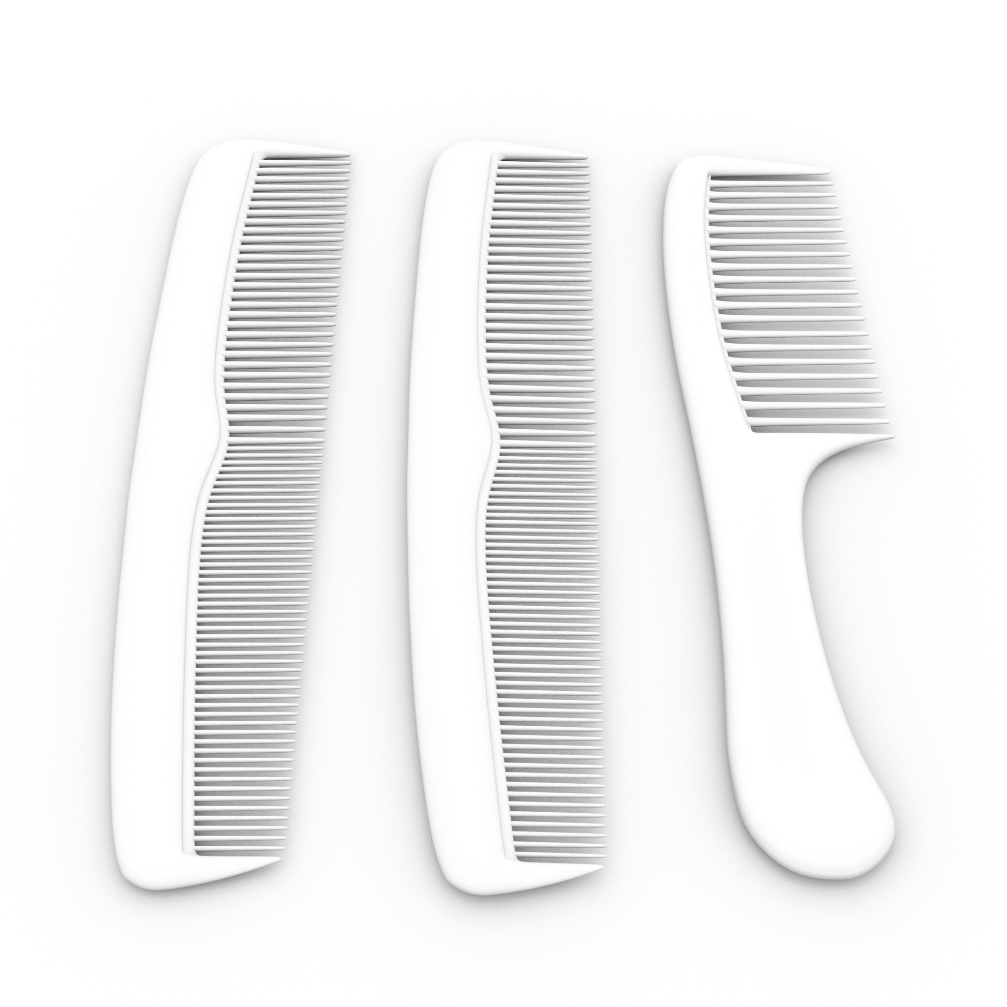 Different Types of Combs with Different Colours 3D model | CGTrader