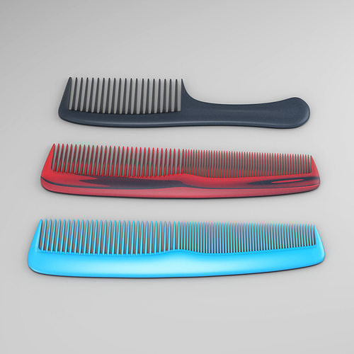 Different Types of Combs with Different Colours 3D model | CGTrader