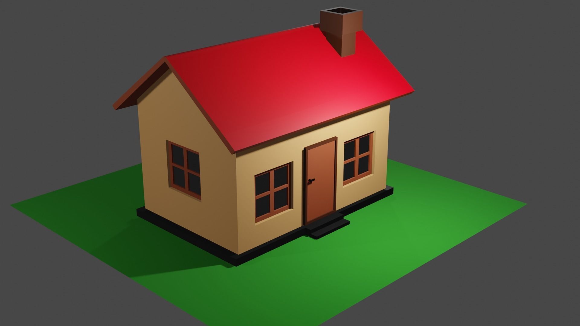 3D model Simple House Low Poly VR / AR / low-poly | CGTrader