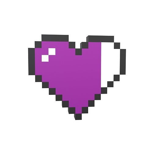 3D model Pixel Heart v2 025 VR / AR / low-poly | CGTrader