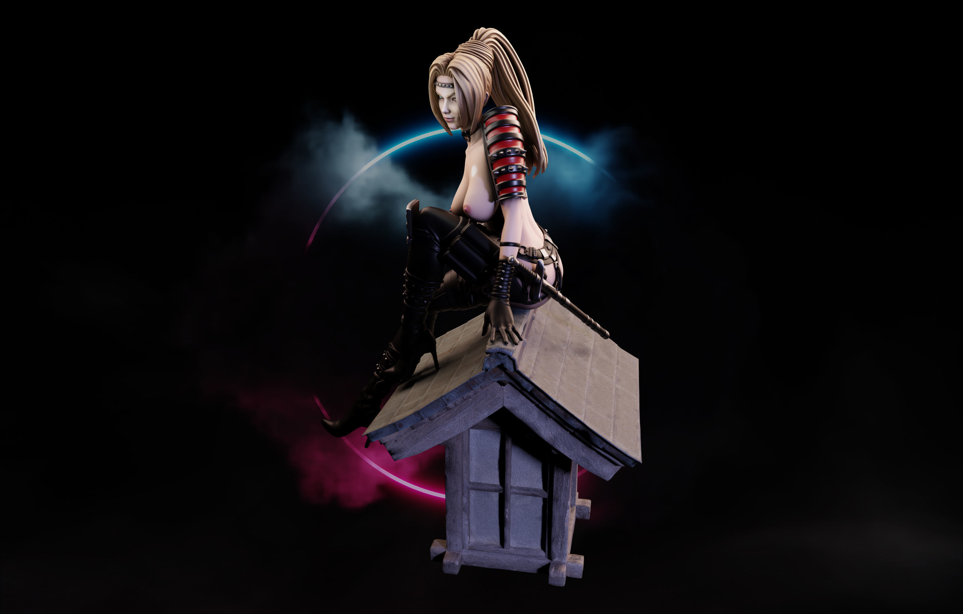 Rachel Ninja Gaiden - 1to10 statue STL file NSFW 3D print model 3D ...